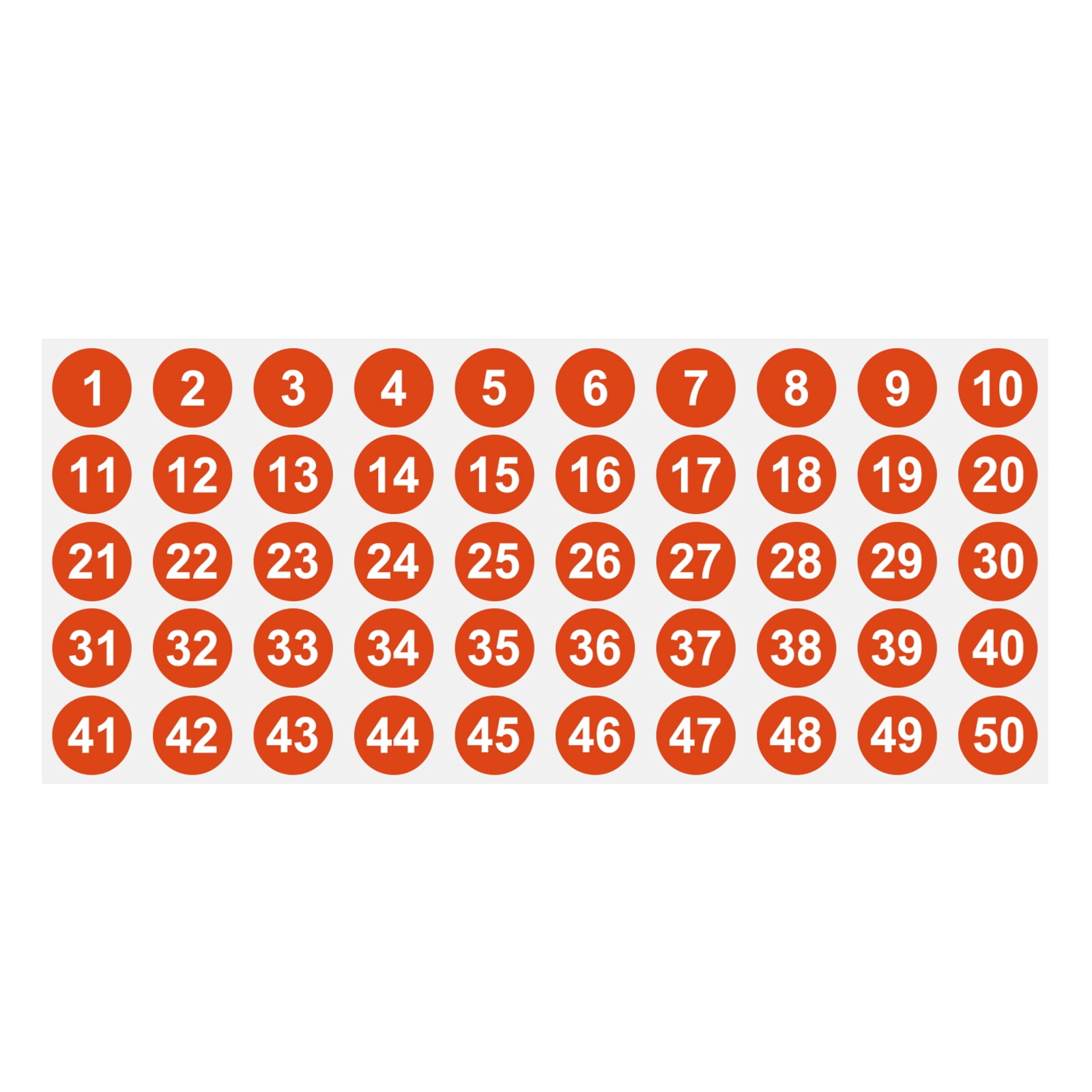 Uxcell 1 to 50 Number Stickers 1 Inch, Vinyl Round Labels for Inventory ...