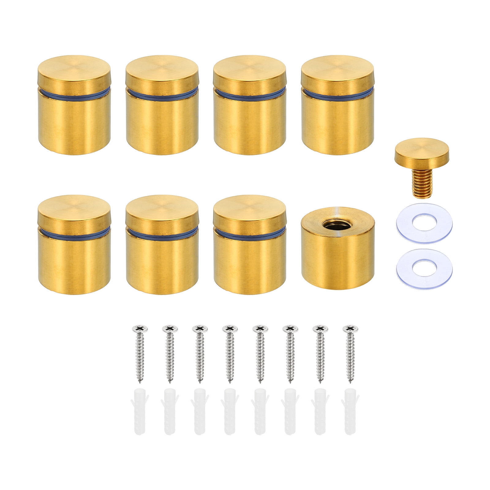 Uxcell 1 x 1 Inch Sign Standoff Screws, 8 Set Stainless Steel Wall ...