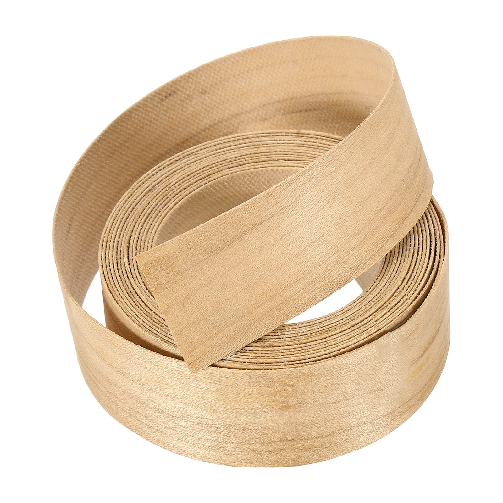 Uxcell 1" x 10 ft Wood Edge Banding, Pre-Glued Iron On Edging Strip ...