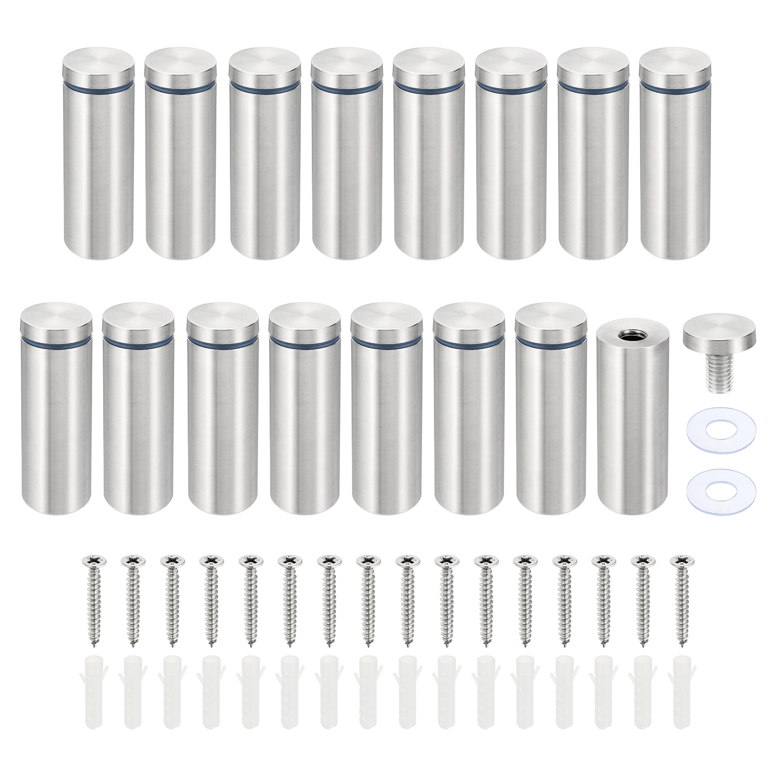 Uxcell 1 x 2.8 Inch Sign Standoff Screws, 16 Set Stainless Steel Wall ...