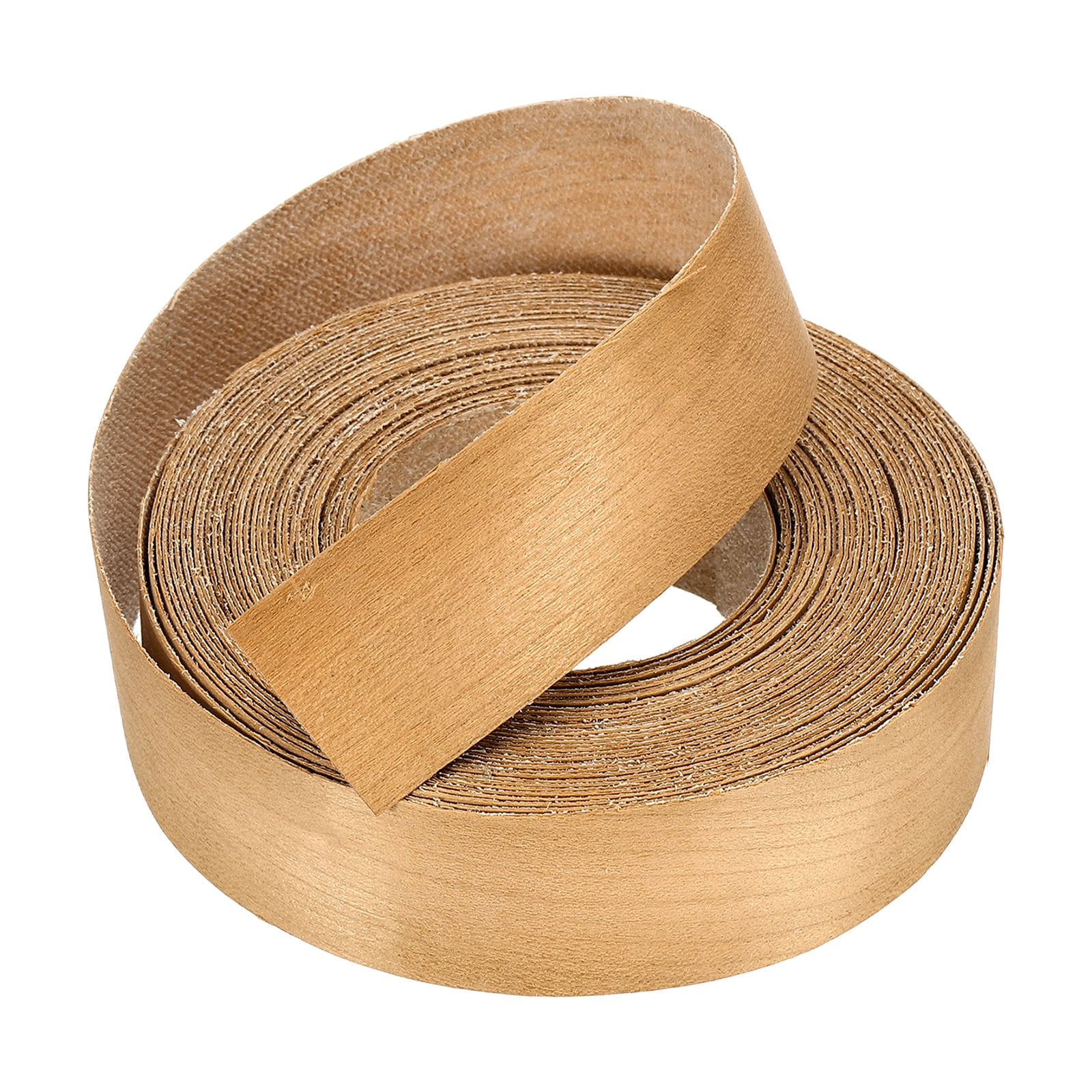 Uxcell 1" x 25 ft Wood Edge Banding, Pre-Glued Iron On Edging Strip ...