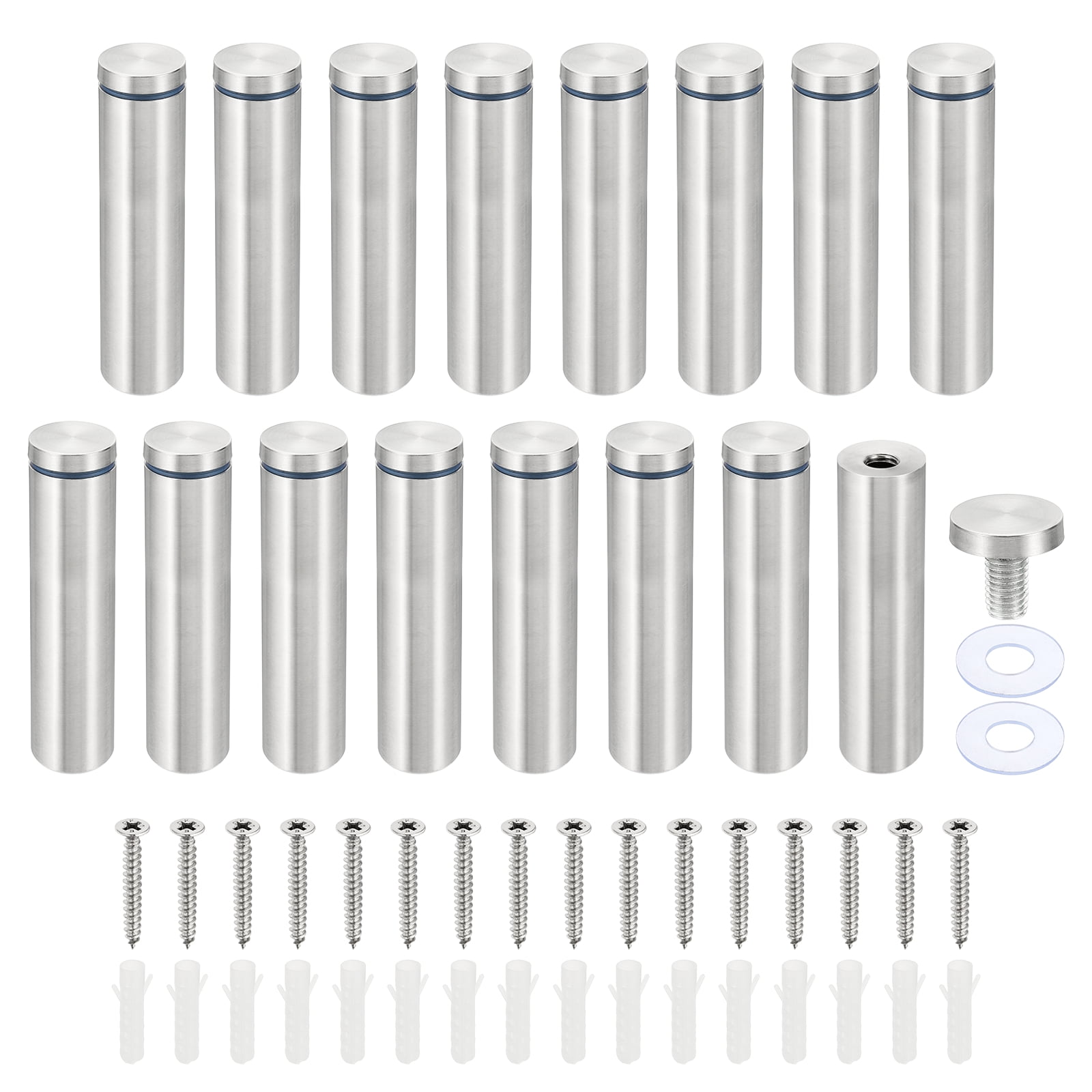 Uxcell 1 x 4 Inch Sign Standoff Screws, 16 Set Stainless Steel Wall ...