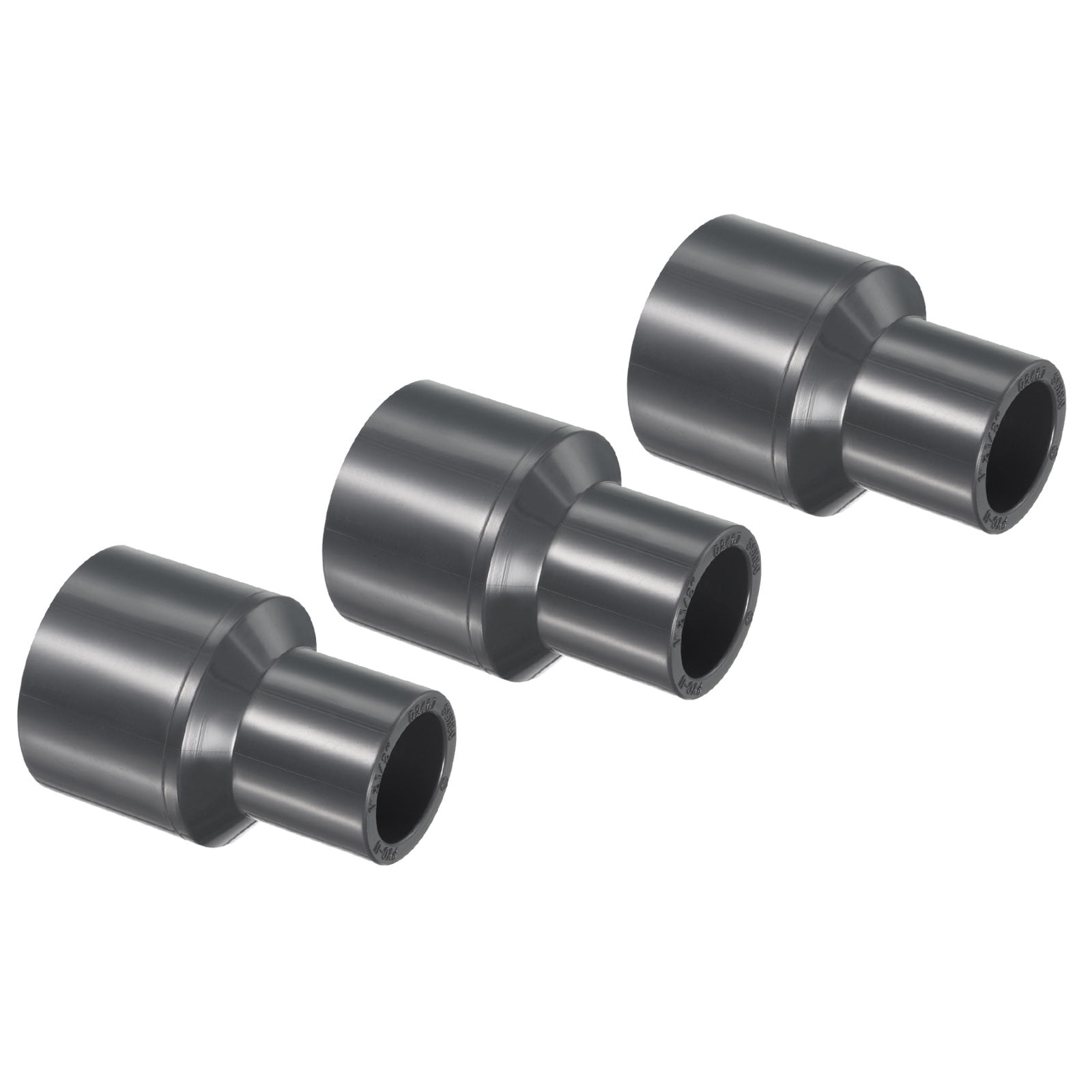Uxcell 1"x1/2" UPVC Reducer Pipe Fitting SCH80 Straight Coupling, Grey ...