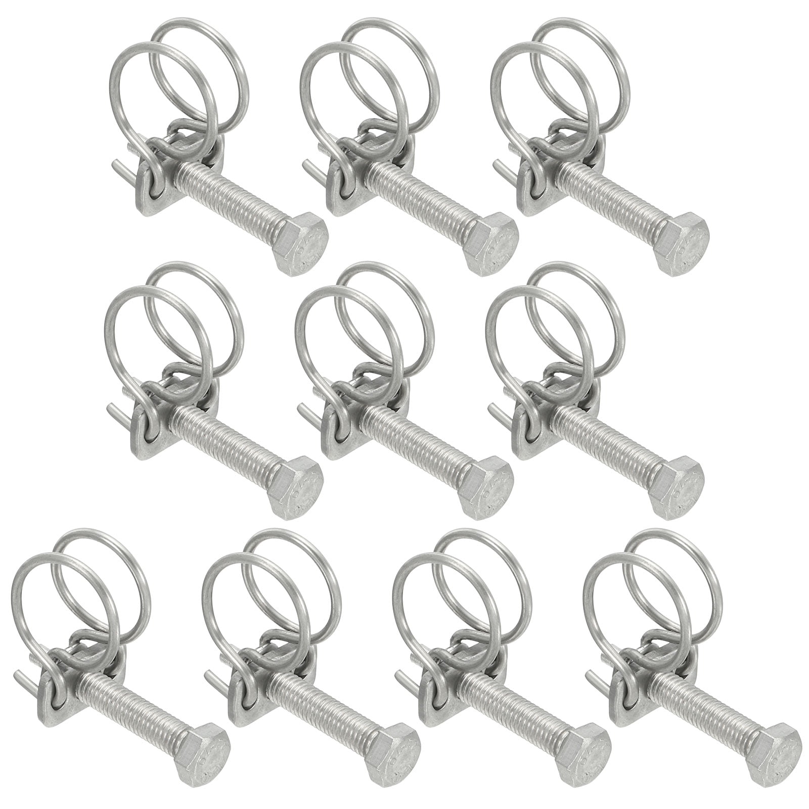 Uxcell 10-14mm Adjustable Double Wire Hose Clamp, 304 Stainless Steel ...