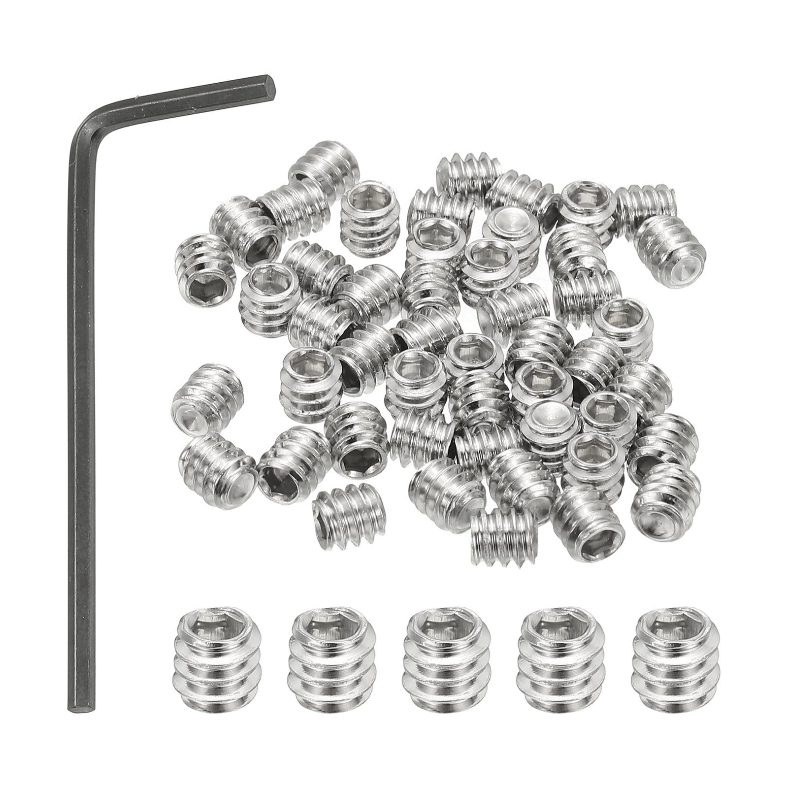 Uxcell Internal Hex Socket Set Grub Screws 304 Stainless Steel Cup ...