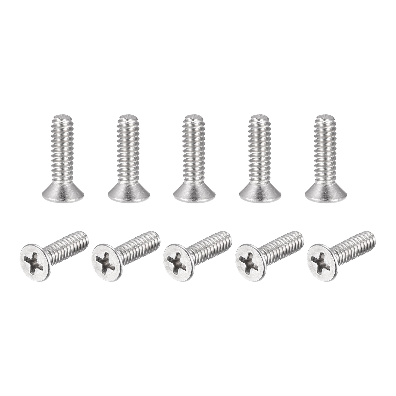 Uxcell 10#-24x3/4" Flat Head Machine Phillips Screws 304 Stainless ...