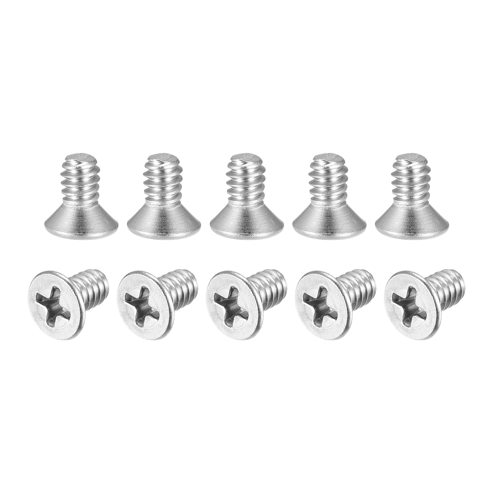 Uxcell 10#-24x3/8" Flat Head Machine Phillips Screws 304 Stainless Steel Polishing 50 Pack ...