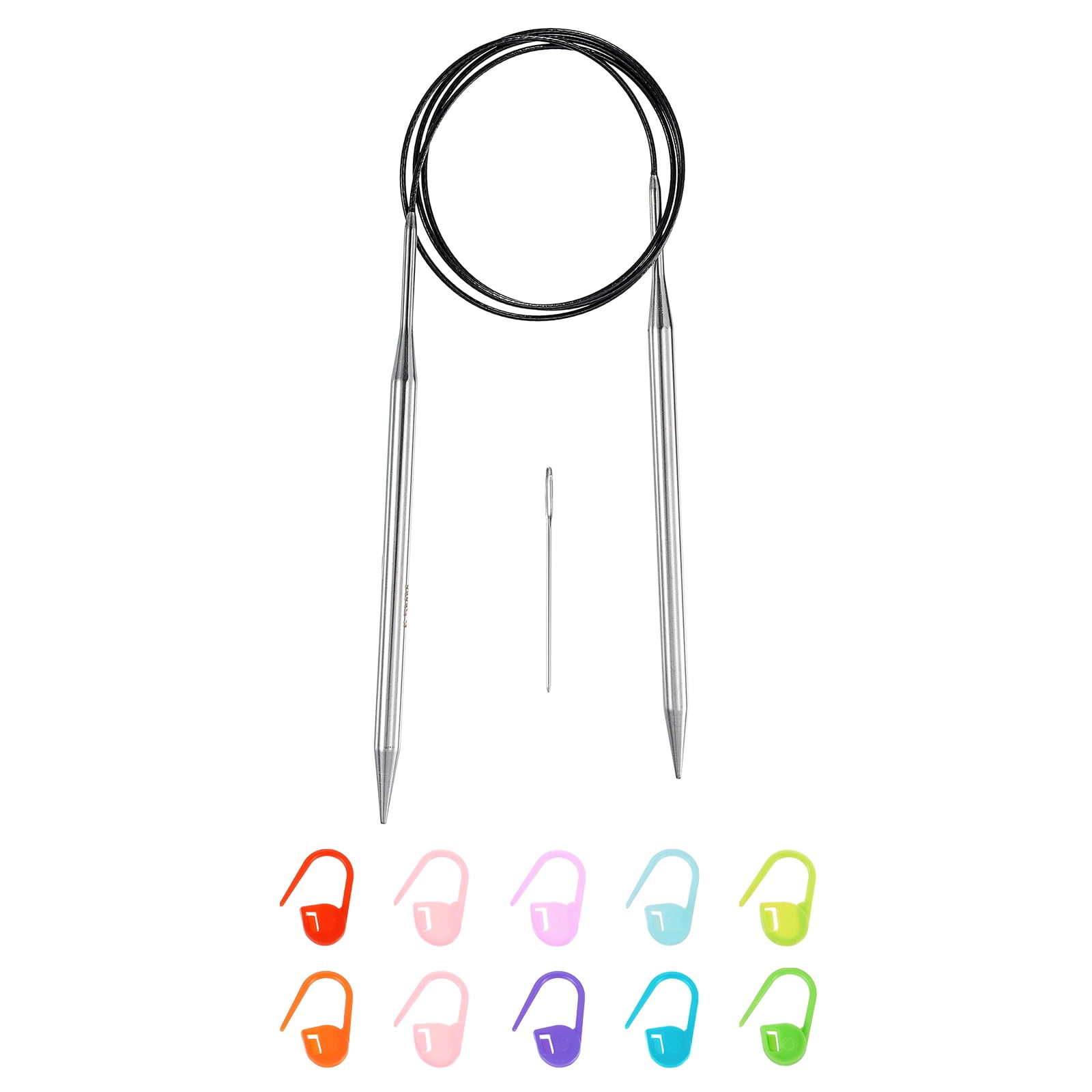 Uxcell 10.25 Gauge Knitting Circular Needle 40 Inch Metal Round ...