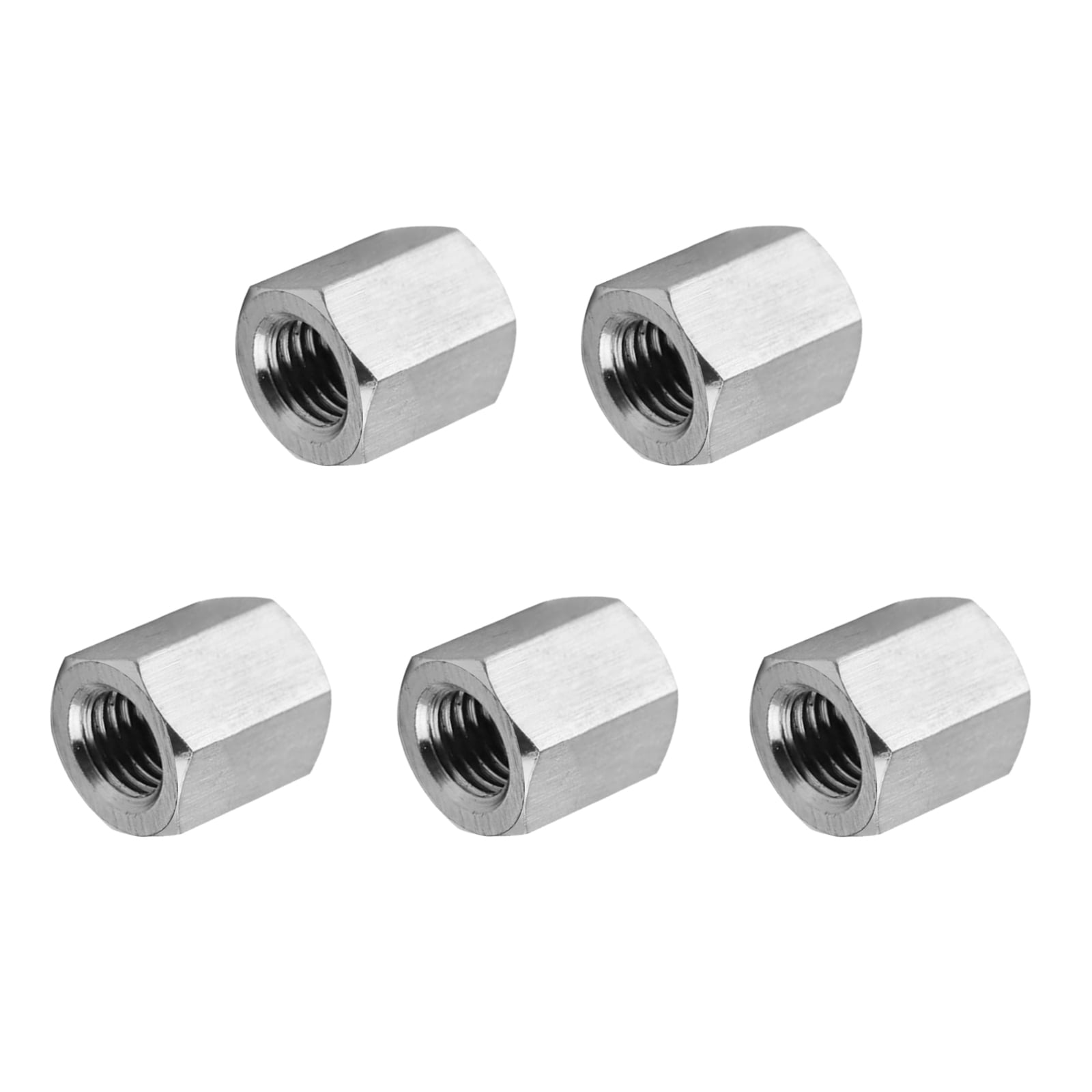 Uxcell 10#-32 UNF 304 Stainless Steel Hex Coupling Nuts, 5 Pcs 8mm / 0. ...