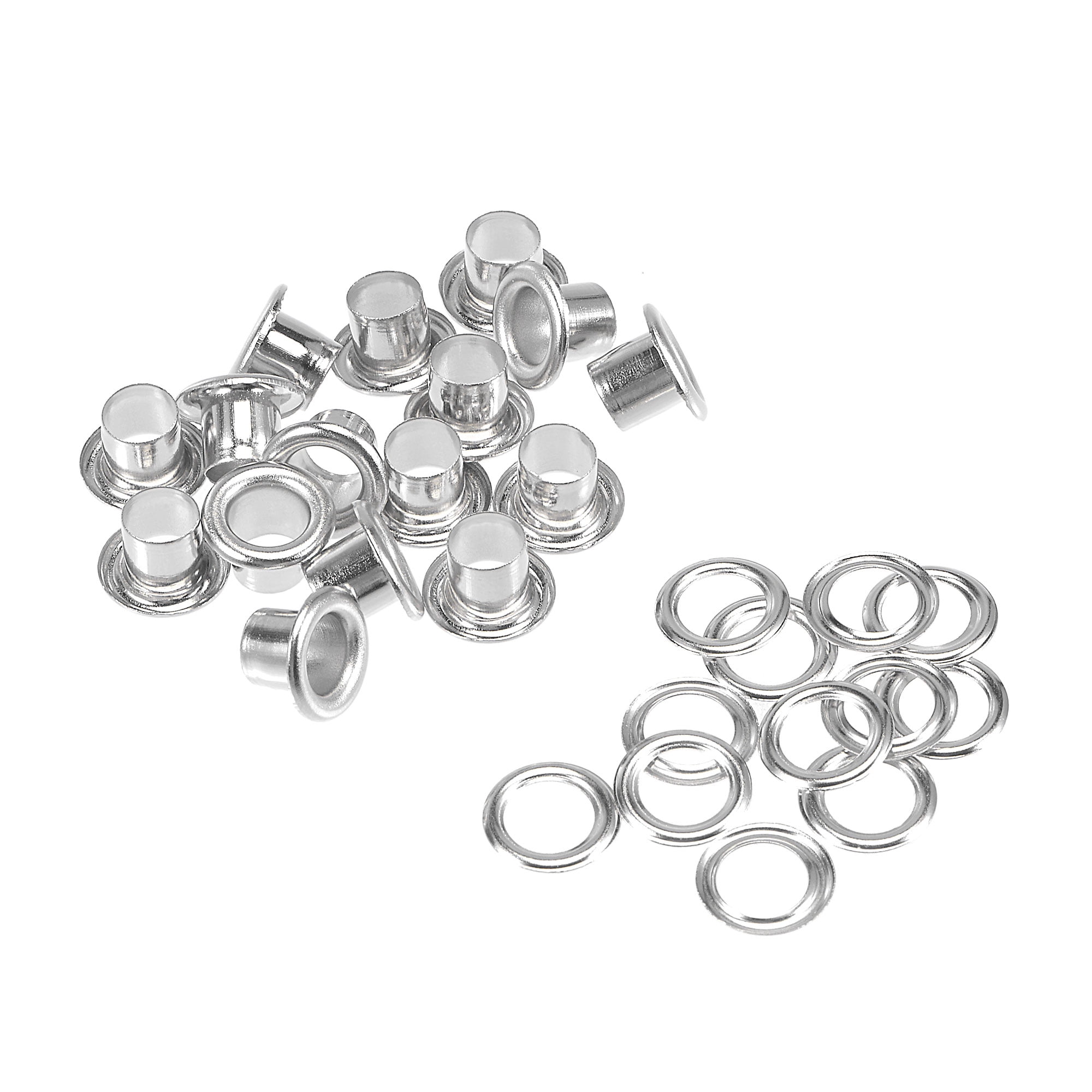 Uxcell 10.5 x 6 x 7mm Alloy Chrome Plated Eyelets with Washers Rivets ...