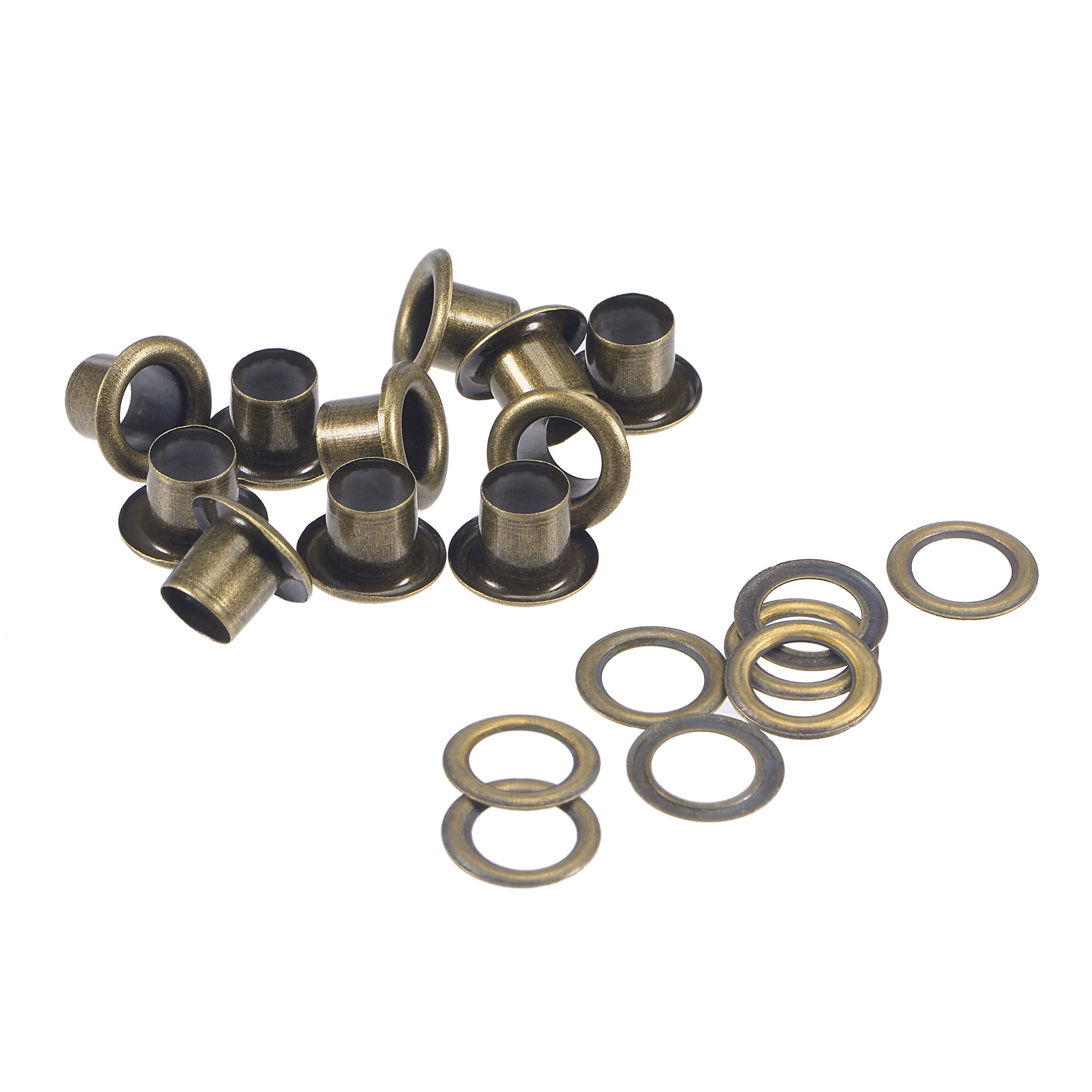 Uxcell 10.5 x 6 x 7mm Alloy Grommets Eyelets with Washers Bronze Tone ...
