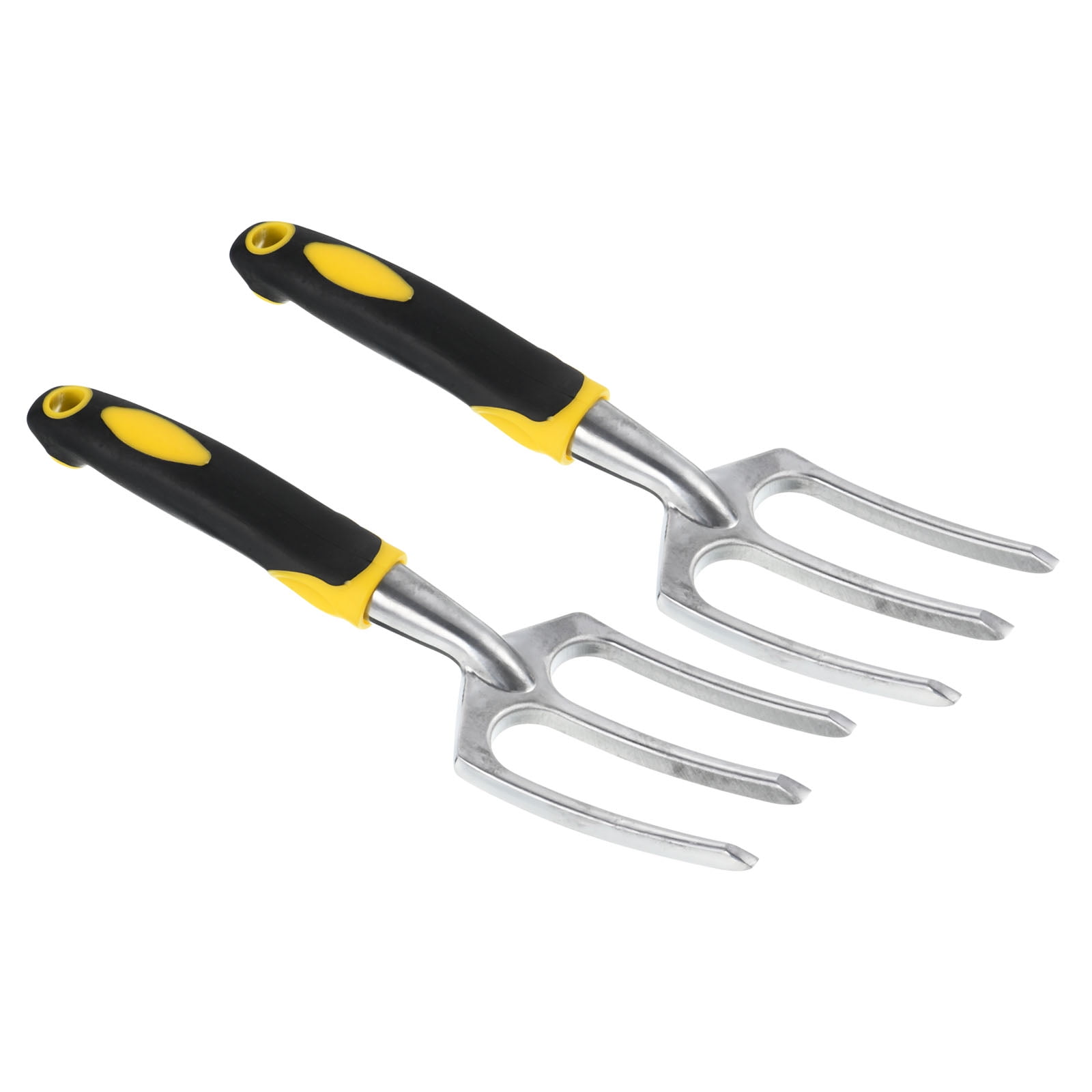 Uxcell 10.8" 3 Tines Hand Gardening Fork, 2Pcs Aluminum Alloy Nonslip ...