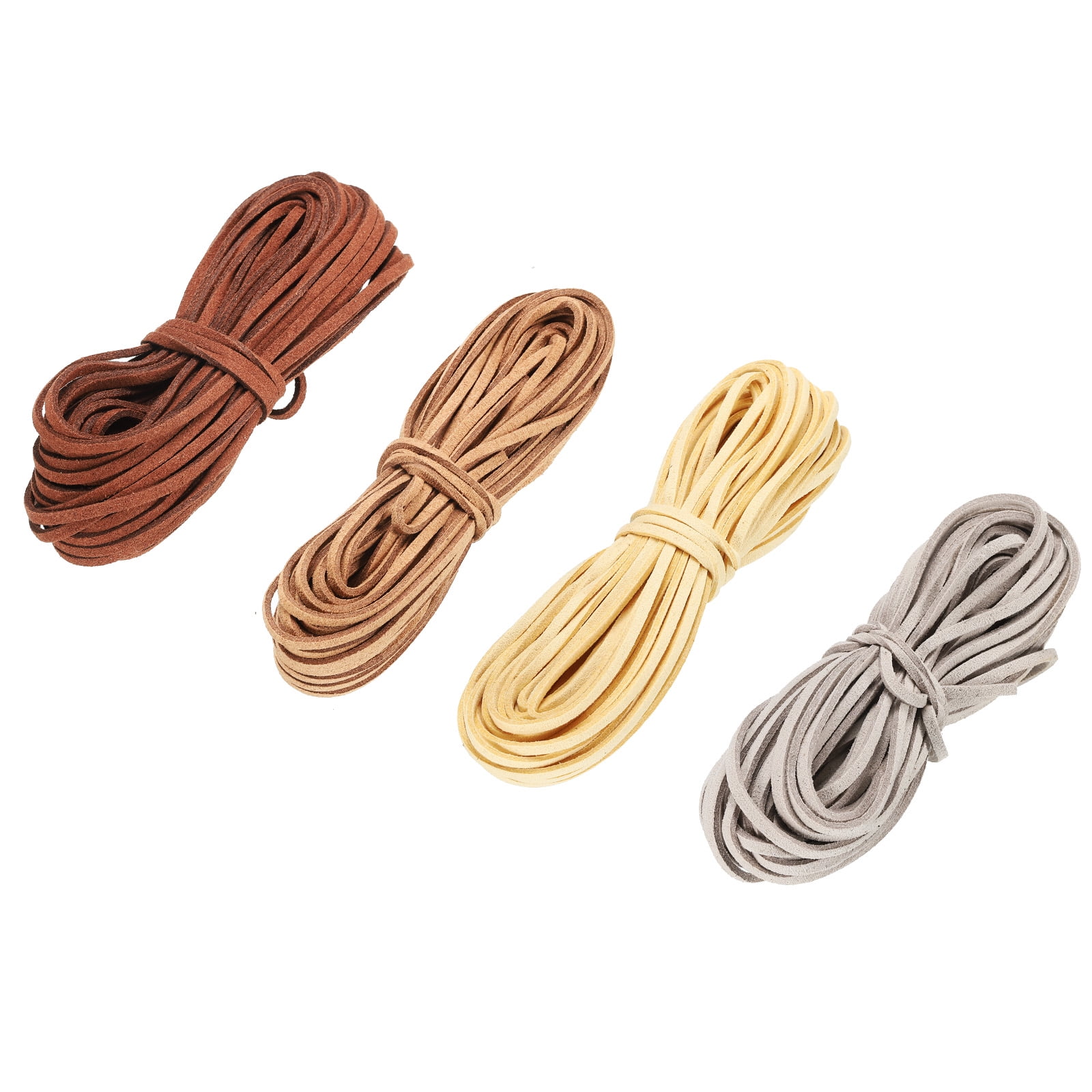 Uxcell 10.94 Yards 2.6mm Flat Leather Cord Suede String for DIY Crafts ...