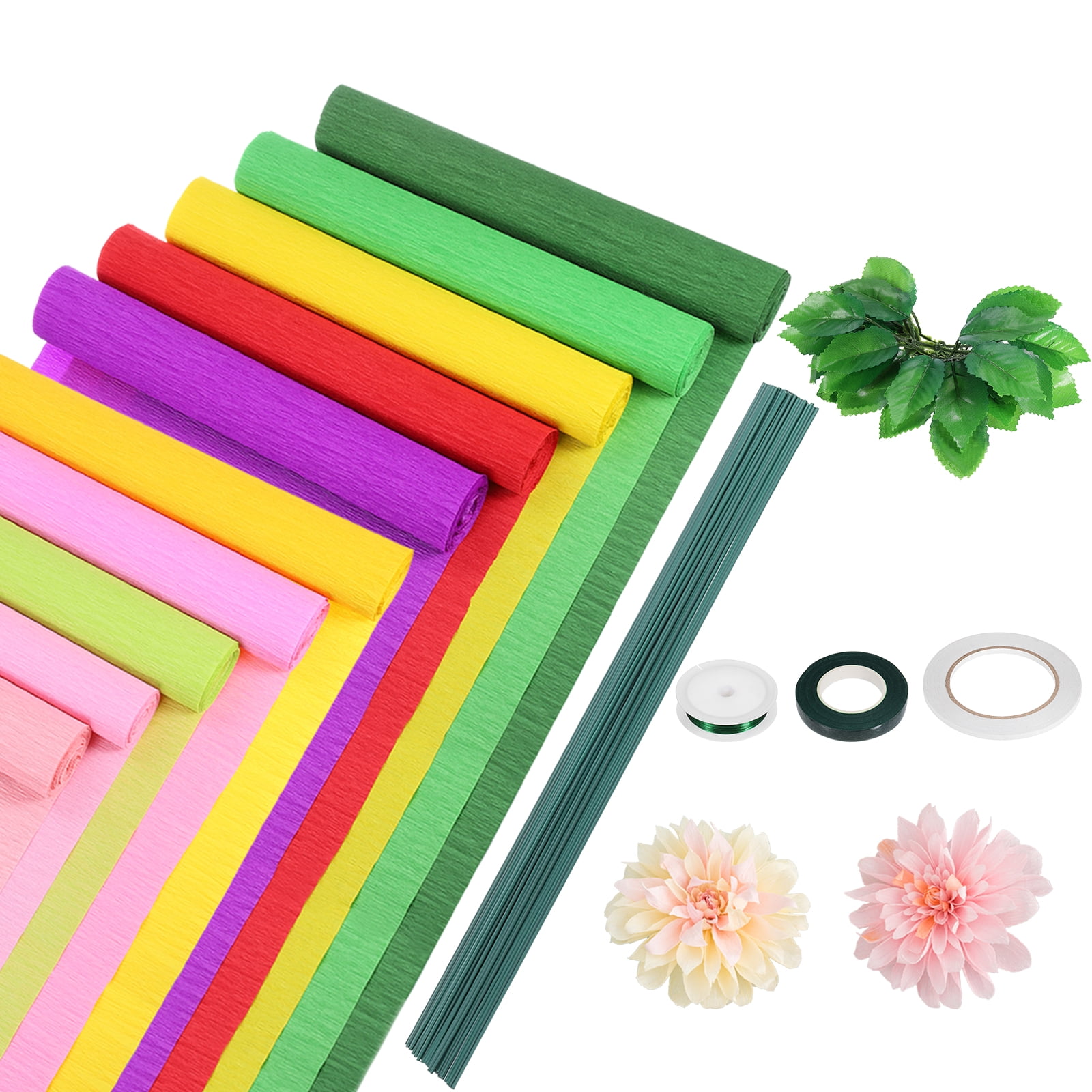 Uxcell 10 Colors Crepe Paper for Flower Making 8.2ft x 10 in for Party ...