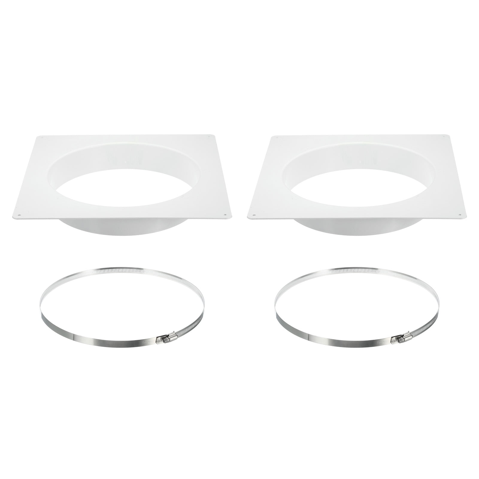 Uxcell 10" Duct Connector Flange 2pcs Dryer Vent Wall Plate Square to ...