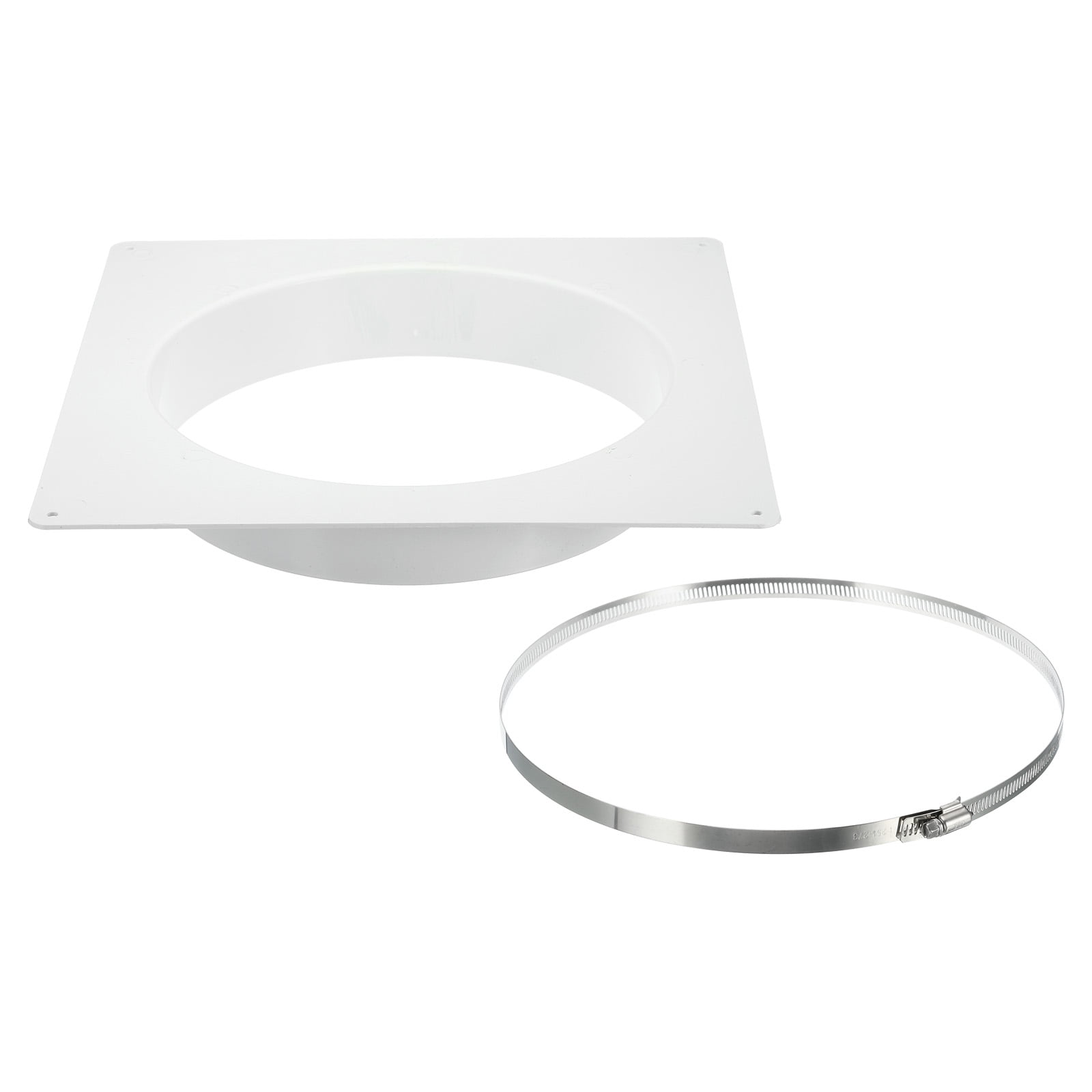 Uxcell 10" Duct Connector Flange Dryer Vent Wall Plate Square to Round ...