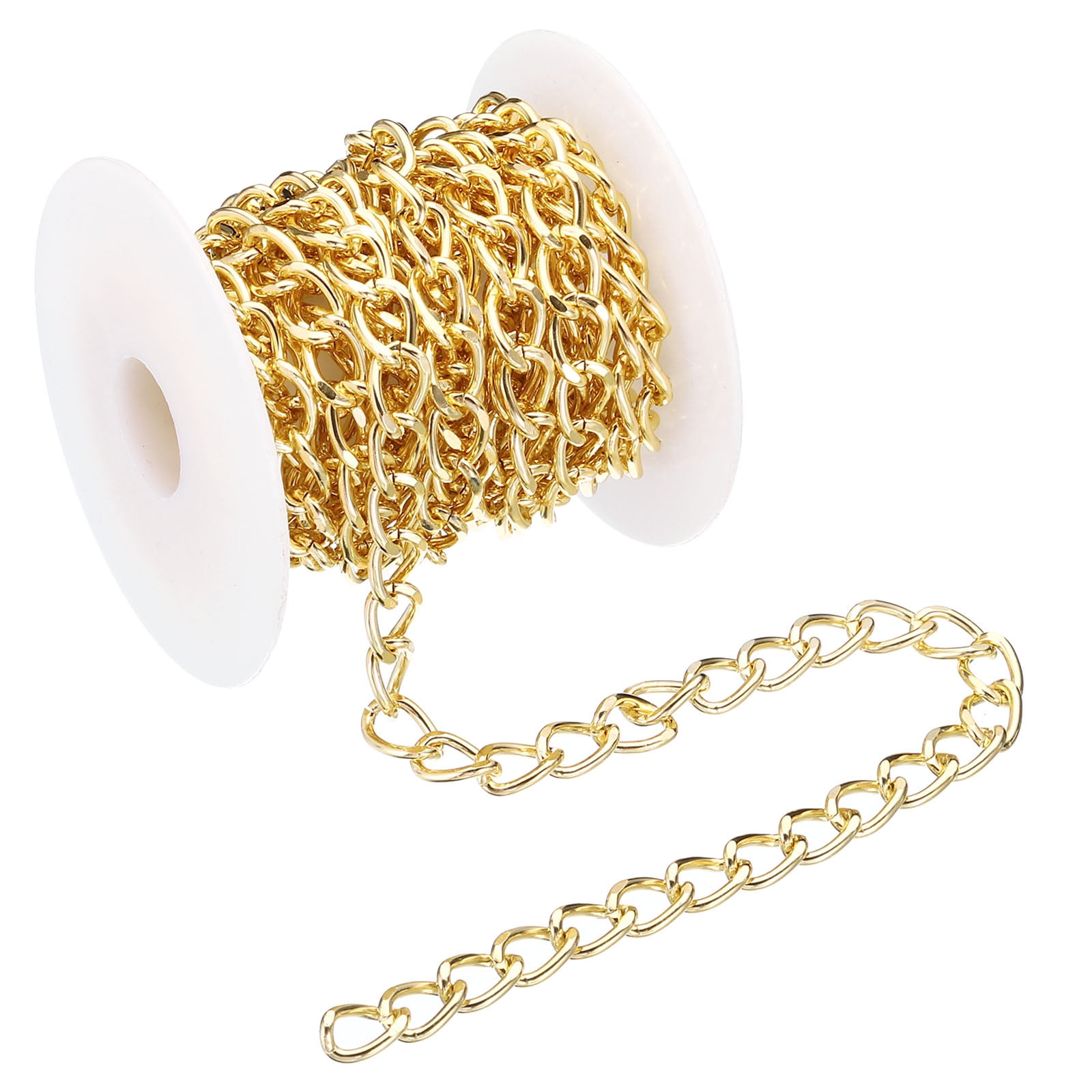 Uxcell 10 Feet Curb Chain Twisted Cuban Link Chain with Spool for ...