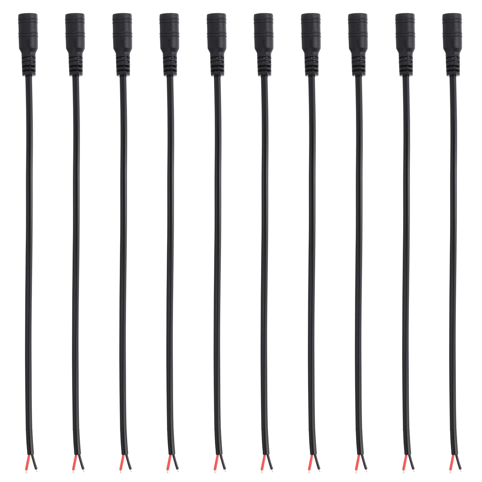 Uxcell 10 Inch DC Power Cable, 20 Pcs 5.5mm x 2.1mm Barrel Plug Socket ...