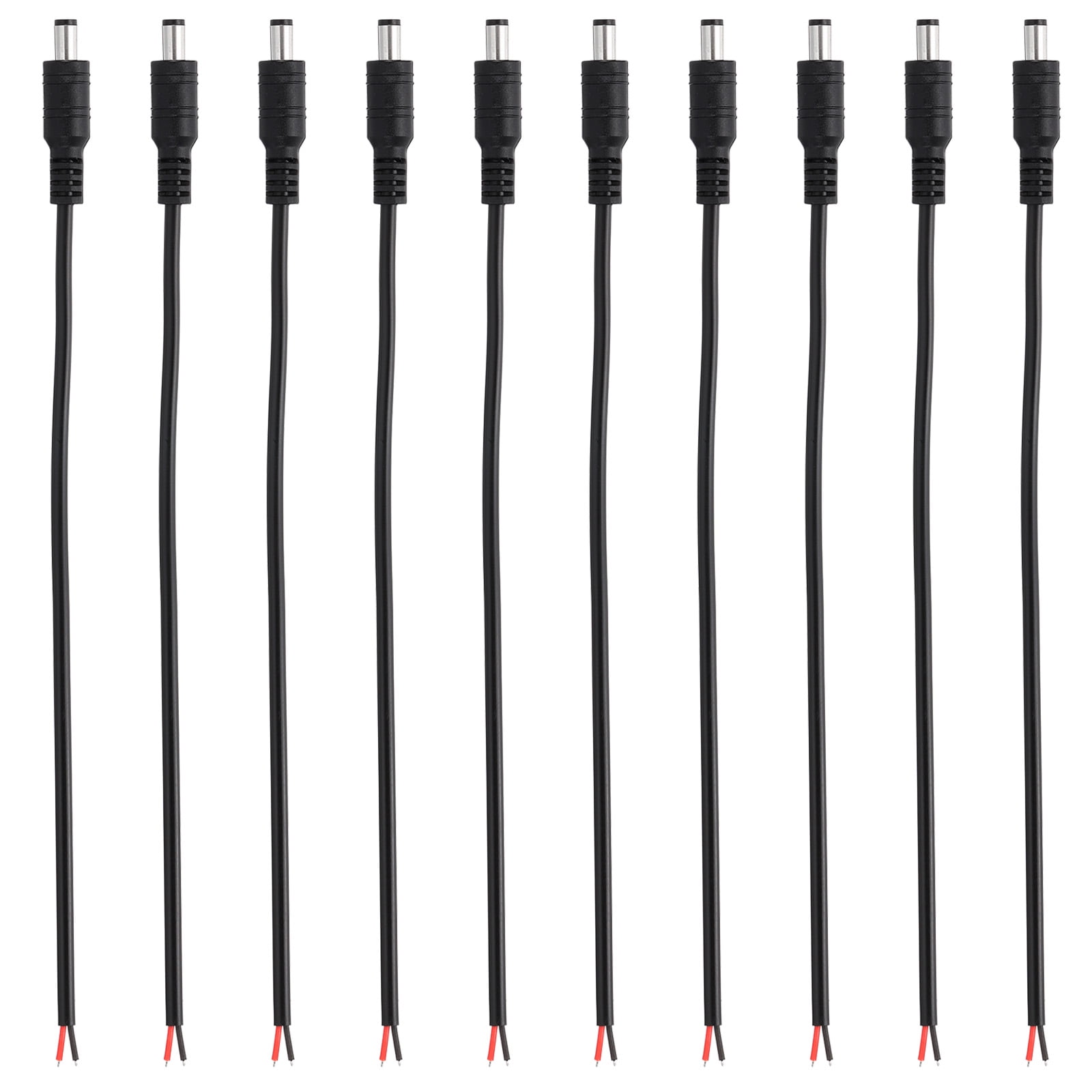 Uxcell 10 Inch DC Power Cable, 20 Pcs 5.5mm x 2.1mm Barrel Plug Socket ...