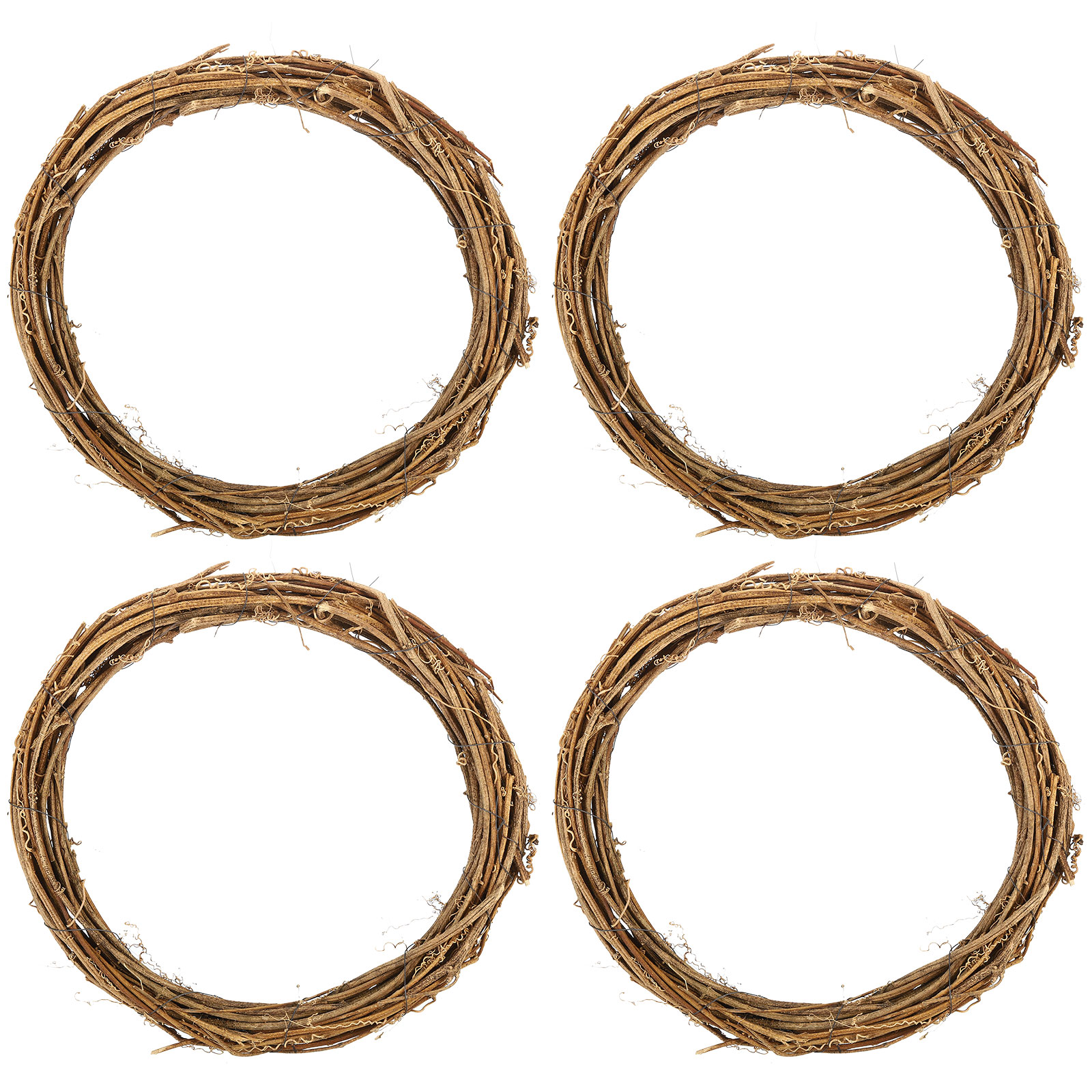 Uxcell 10 Inch Rattan Dream Catcher Rings, 4 Pcs Christmas Round Vine ...
