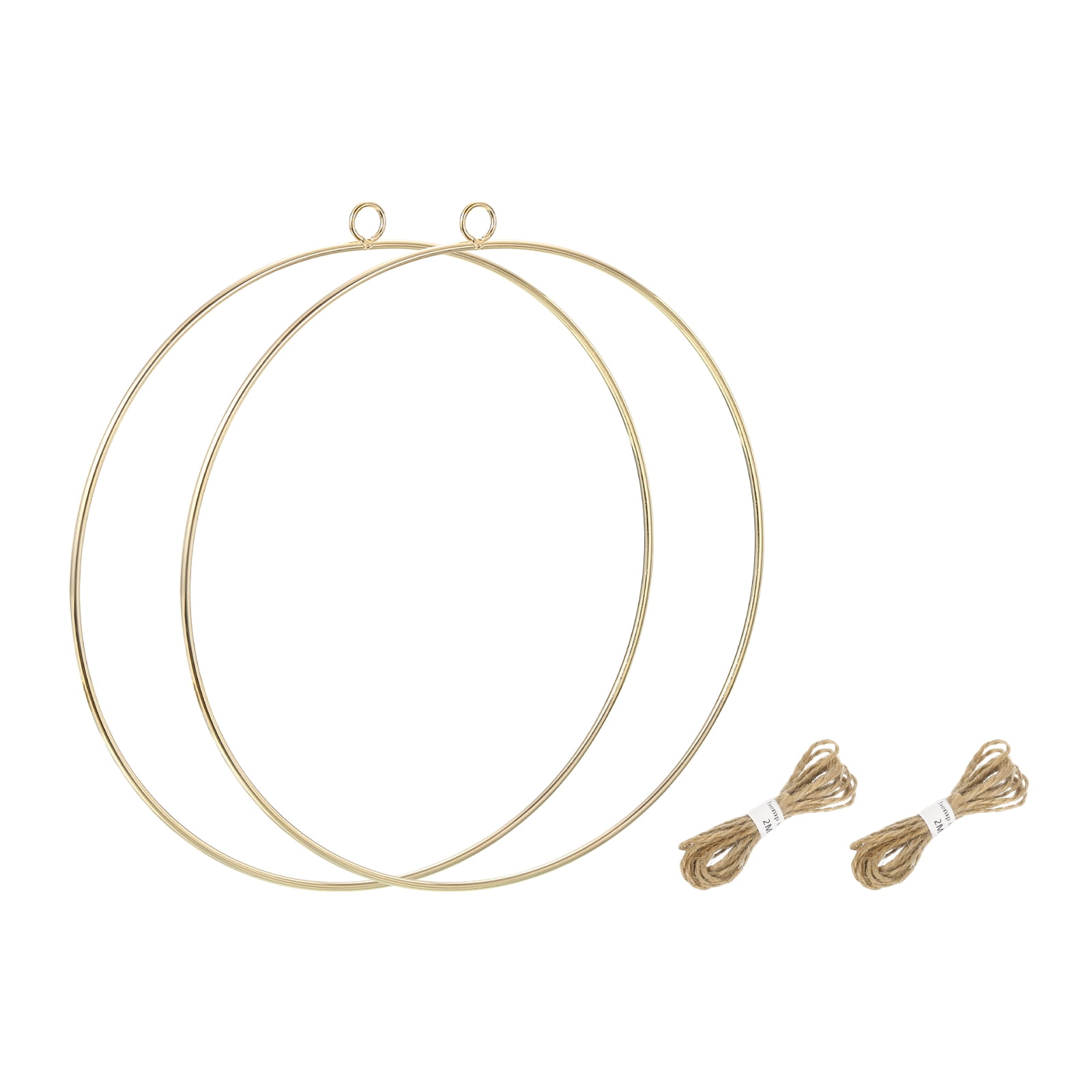 Uxcell 10 Inch Round Metal Floral Hoop Wreath Macrame Rings with Ropes ...