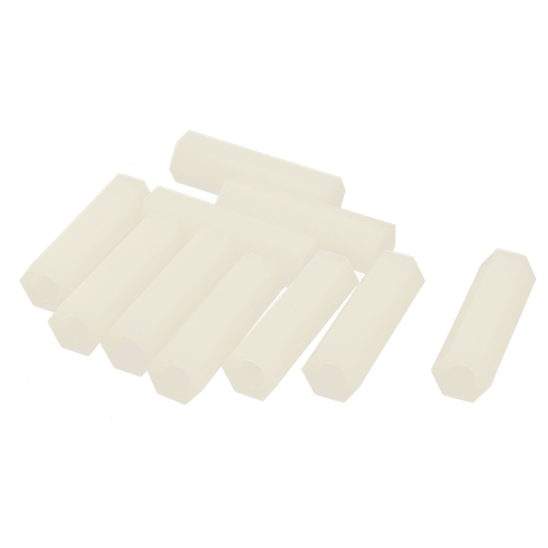 Uxcell 10 Off M4 x 25mm HEX Spacers Plastic Nylon Female-Female Thread ...