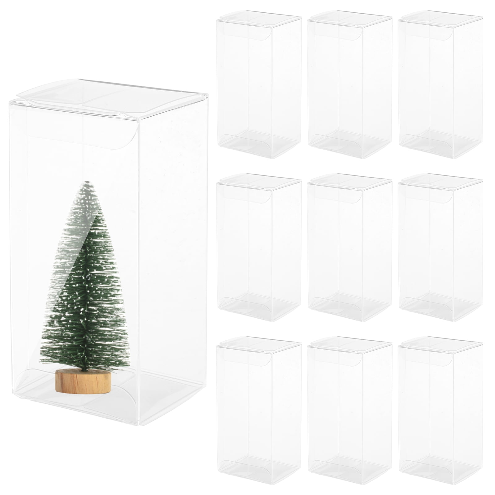 Uxcell 10 PCS Clear Gift 3.9"x2"x4.8" Transparent Candy Box Plastic ...