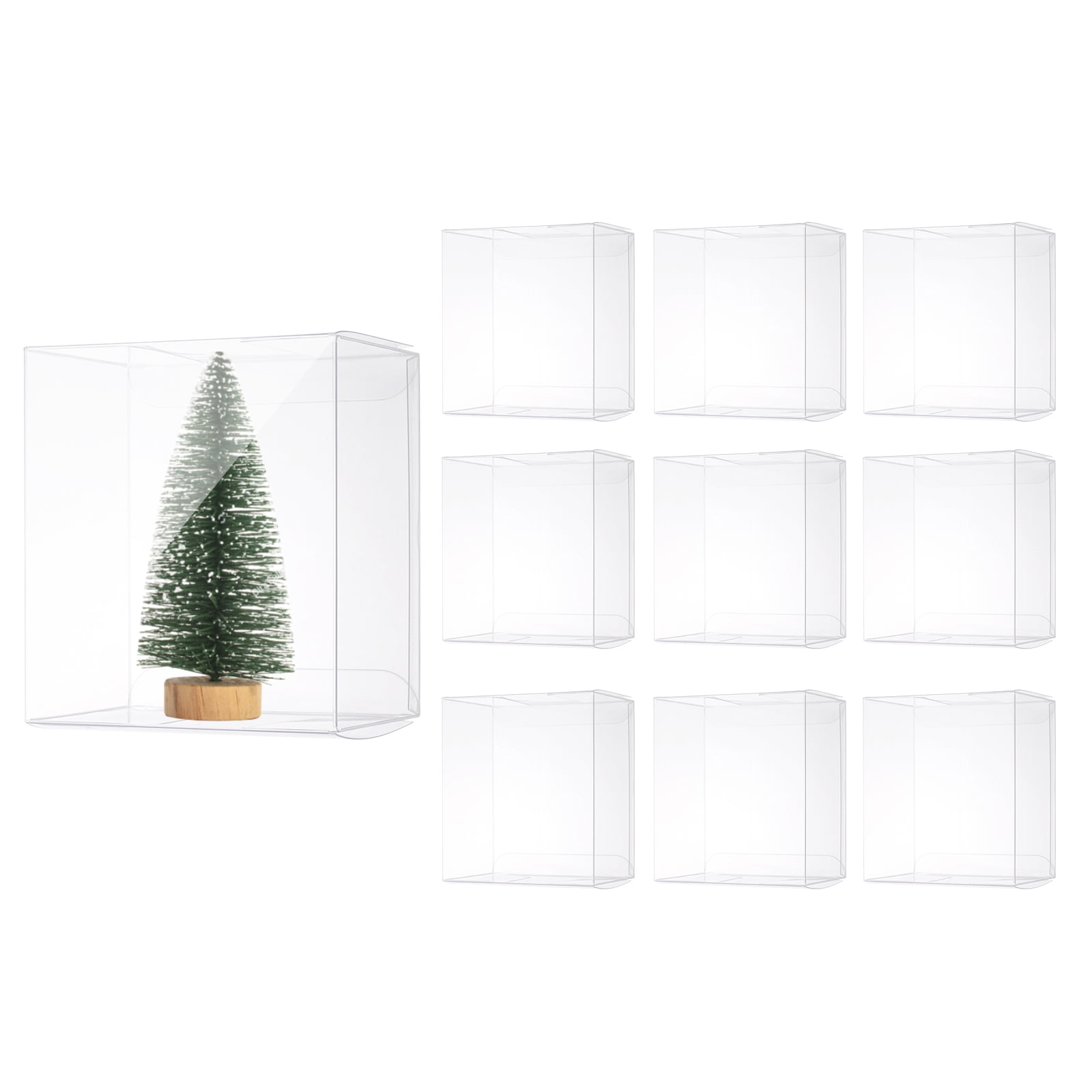 Uxcell 10 PCS Clear Gift Box 4.3"x3"x4.9" Transparent Candy Box Plastic ...