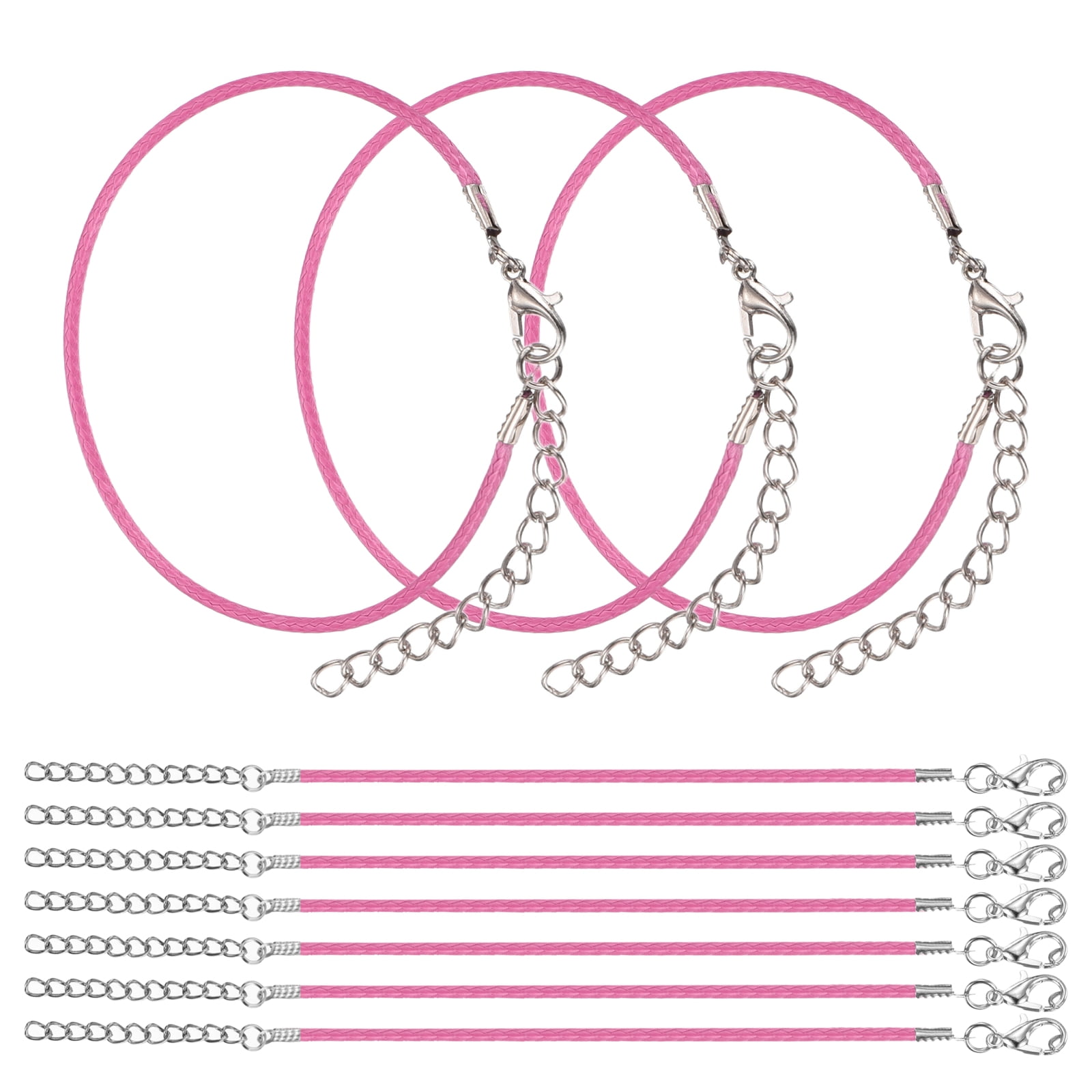 Uxcell 10 PCS Rose Pink Bracelet Cord,6" Adjustable Friendship Bracelet ...