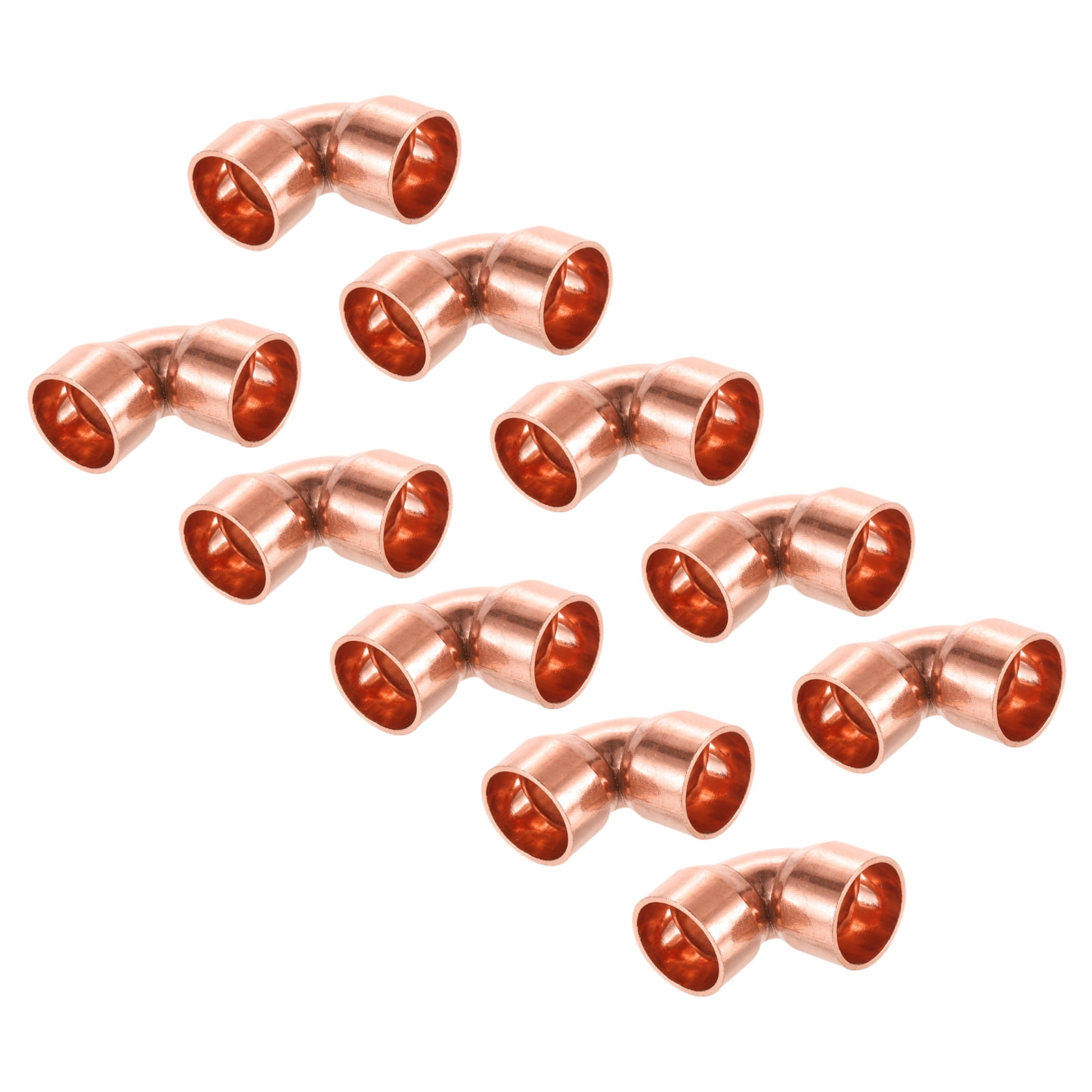 Uxcell 10 Pack 0.75 Inch 90 Degree Elbow Short-turn Copper Pipe Fitting Connector with Sweat ...