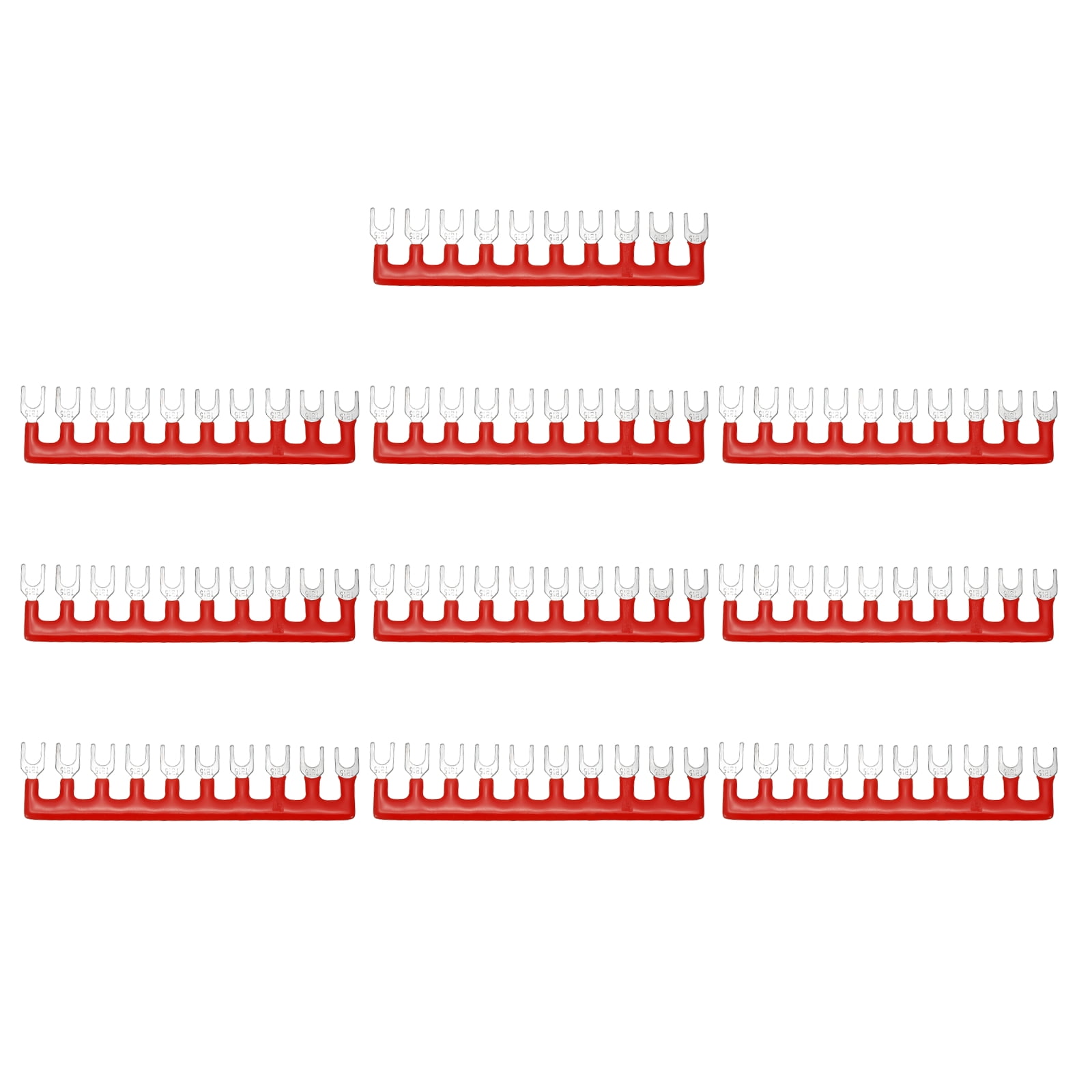 Uxcell 10 Pack 2-Postion 400V Pre Insulated Fork Type Terminal Strip ...