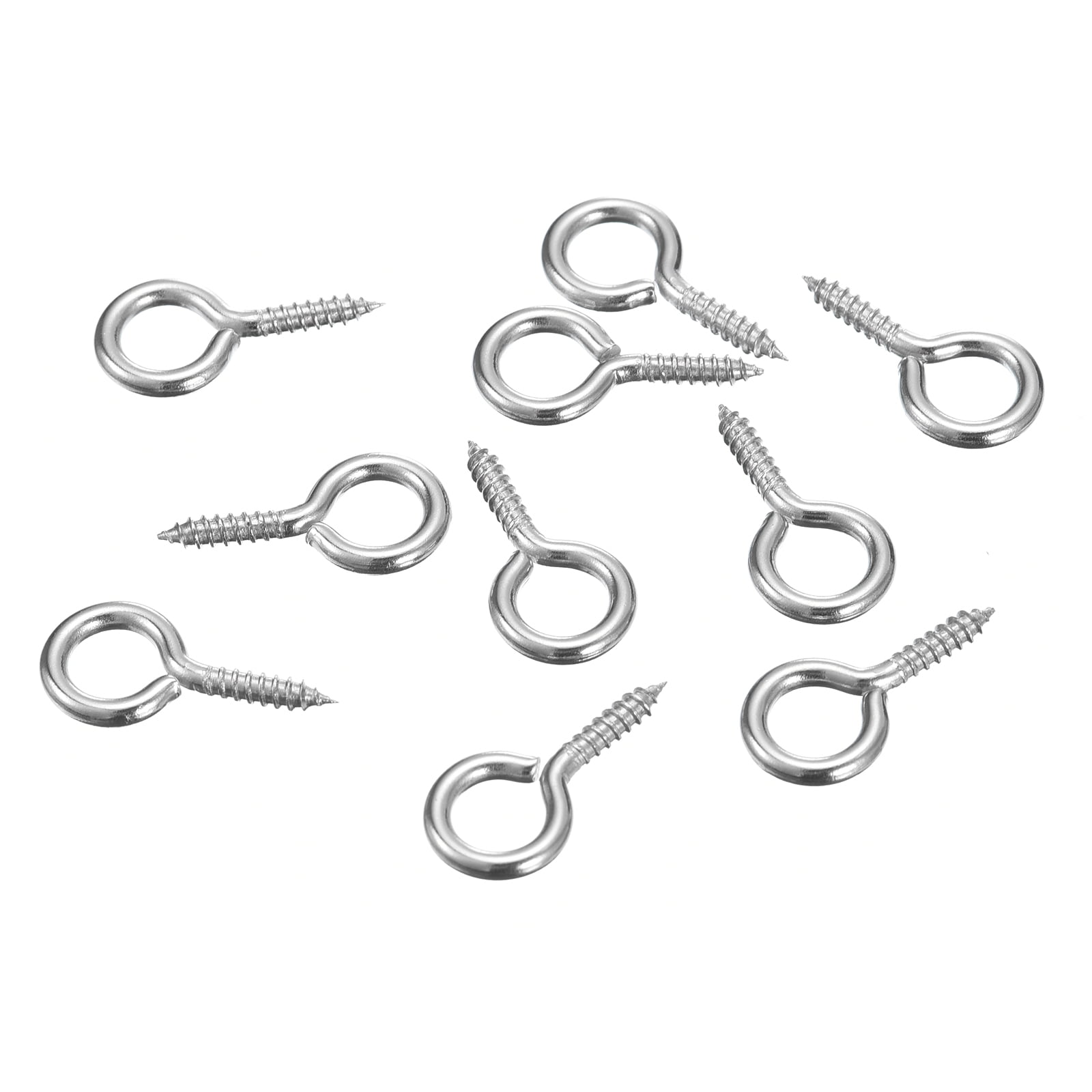Uxcell 10 Pack 304 Stainless Steel 20x10mm Small Eye Screws Mini Eye ...