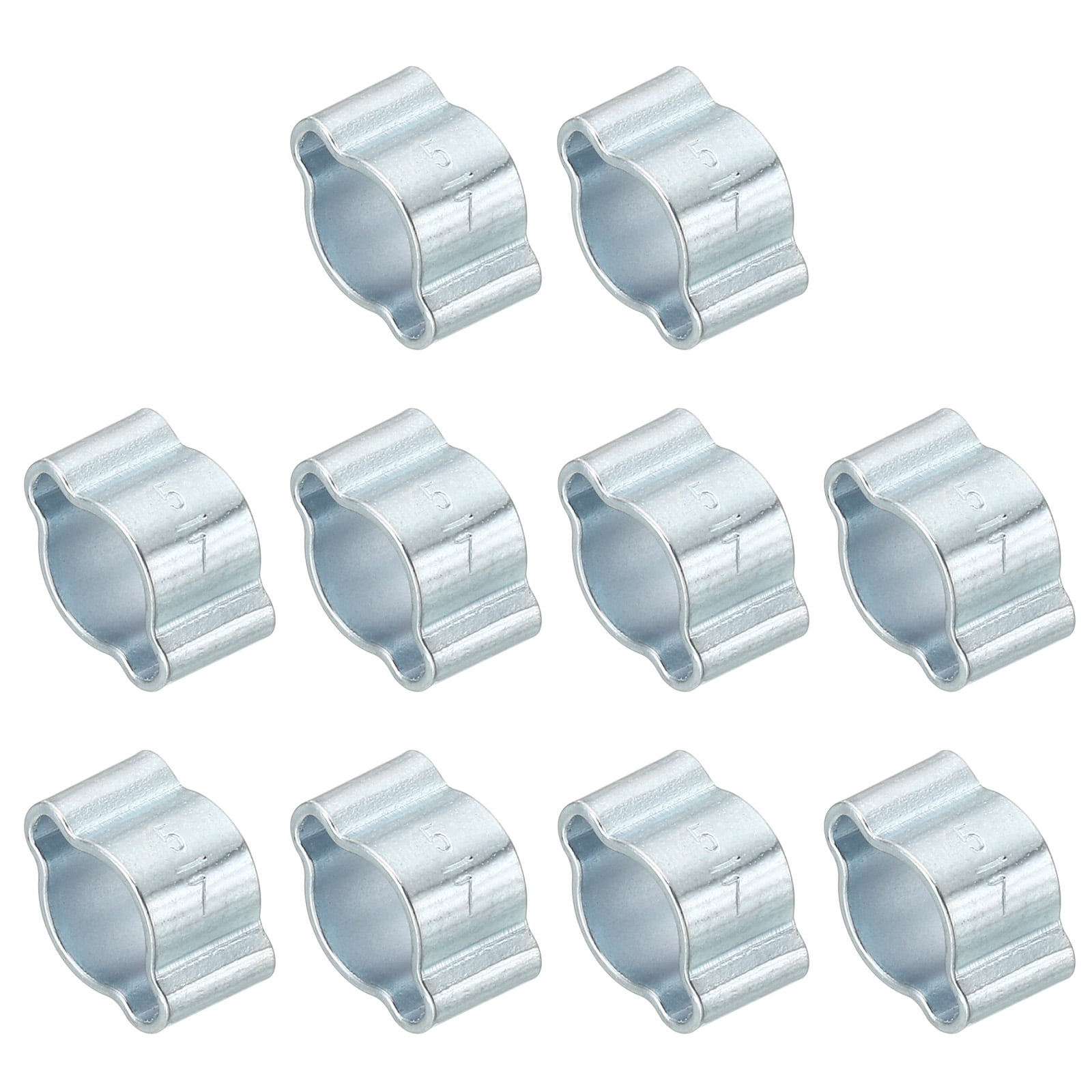Uxcell 10 Pack 5-7mm Double Ear Hose Clamp, Galvanized Steel Crimp ...