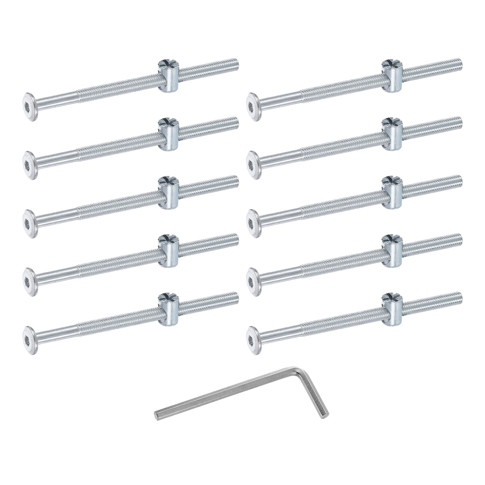 Uxcell 10 Pack Bed Frame Bolts, M6 x 100mm Hex Socket Head Screws Bolts ...