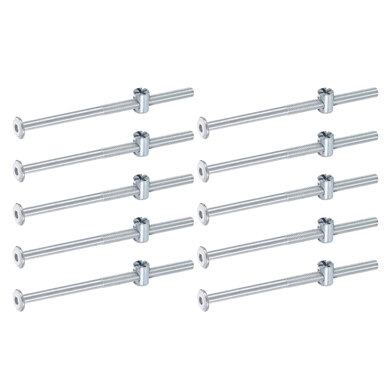 Uxcell 10 Pack Bed Frame Bolts, M6 x 110mm Hex Socket Head Screws Bolts ...