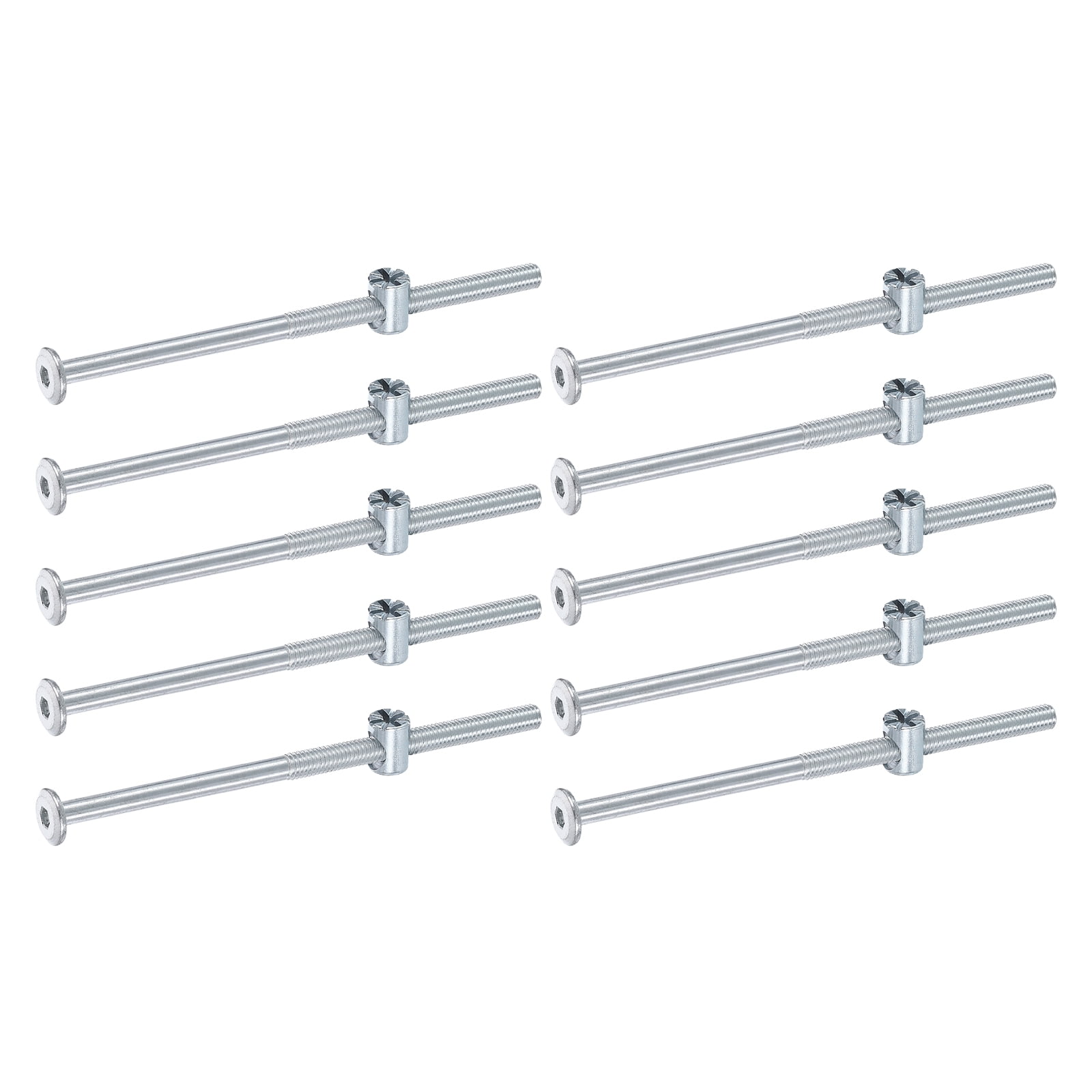 Uxcell 10 Pack Bed Frame Bolts, M6 x 120mm Hex Socket Head Screws Bolts ...