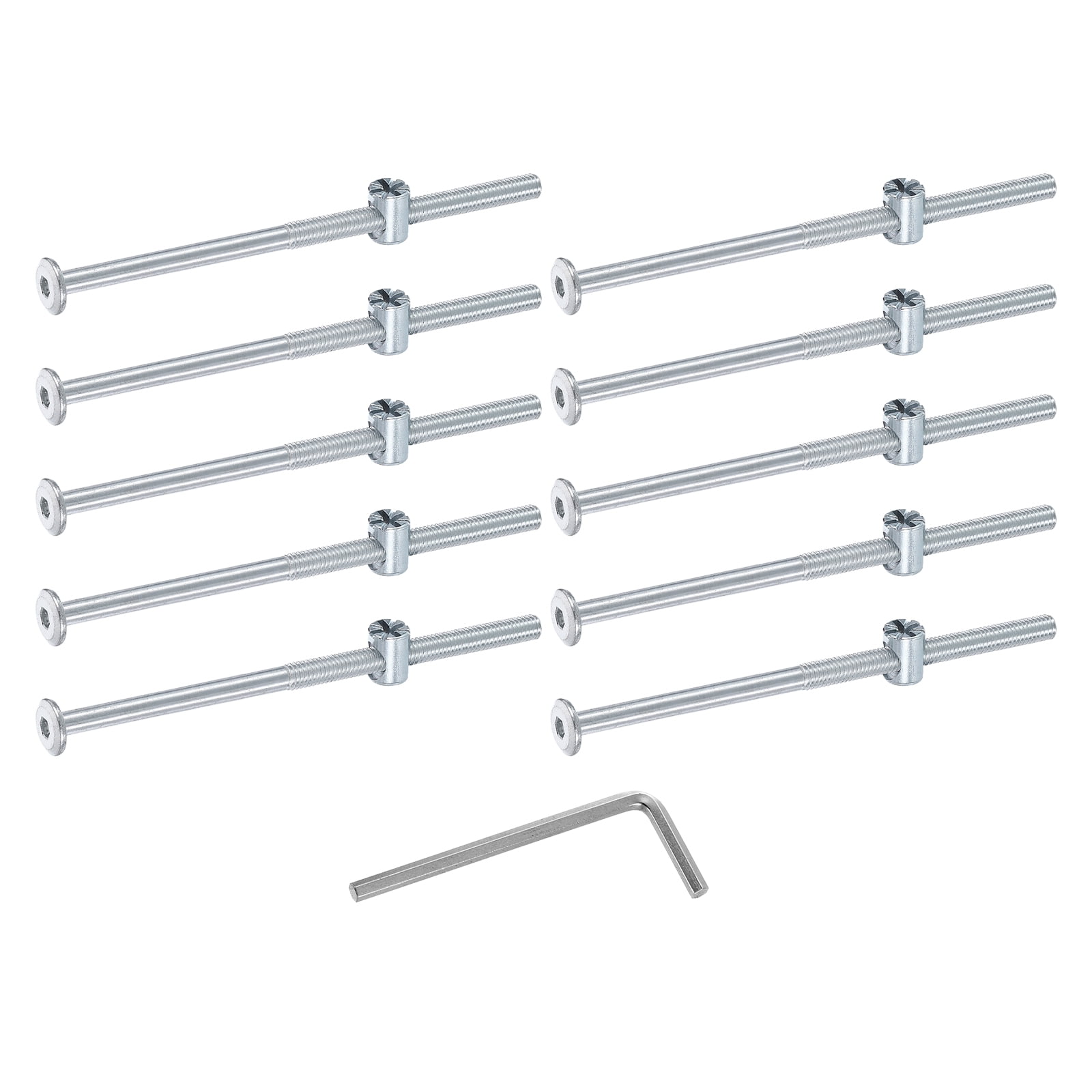 Uxcell 10 Pack Bed Frame Bolts, M6 x 120mm Hex Socket Head Screws Bolts ...