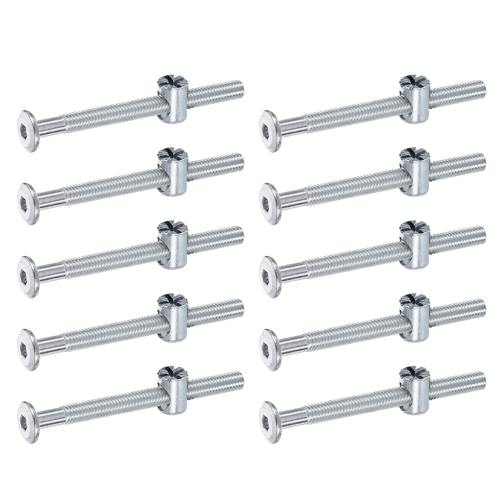 Uxcell 10 Pack Bed Frame Bolts, M6 x 70mm Hex Socket Head Screws Bolts ...