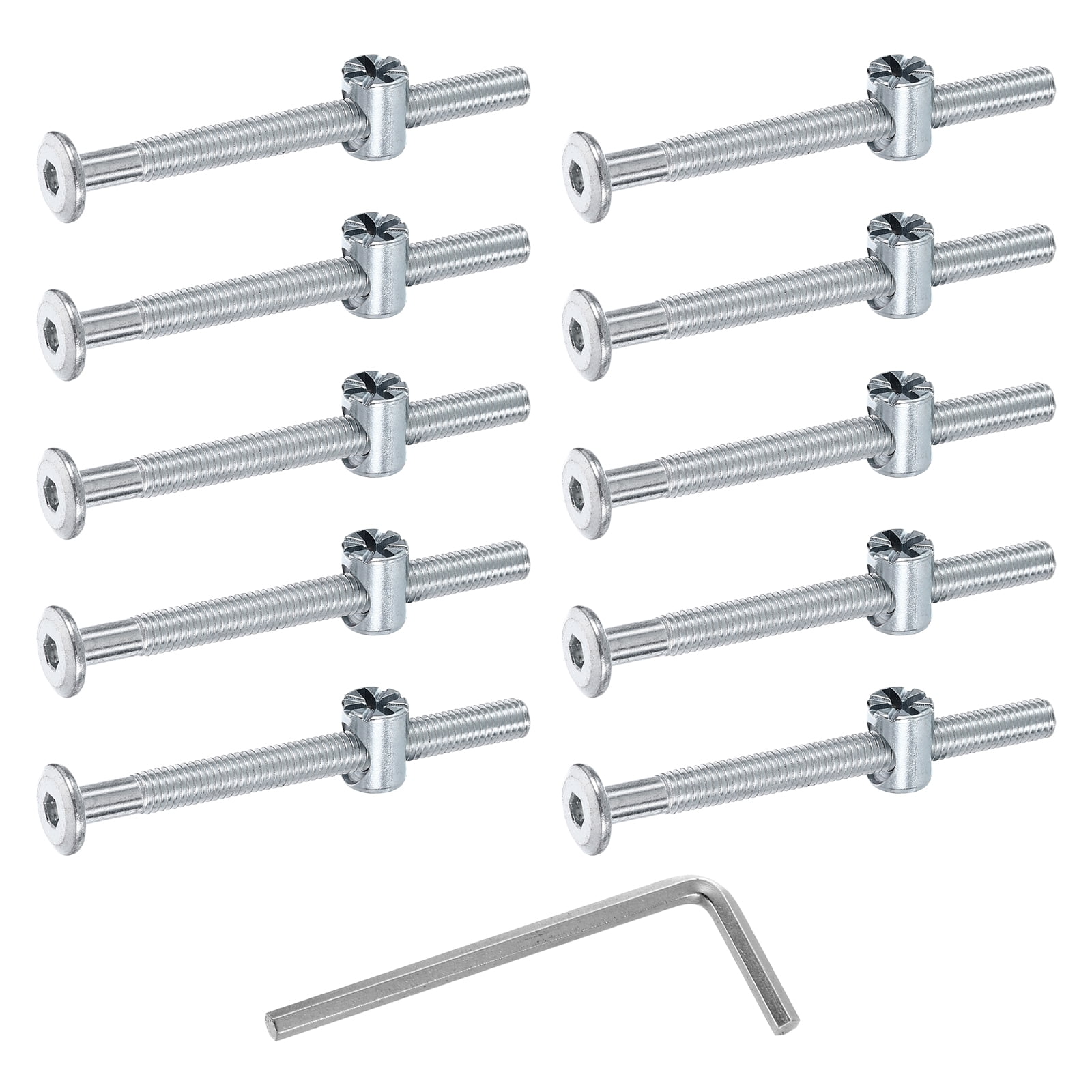 Uxcell 10 Pack Bed Frame Bolts, M6 x 70mm Hex Socket Head Screws Bolts ...