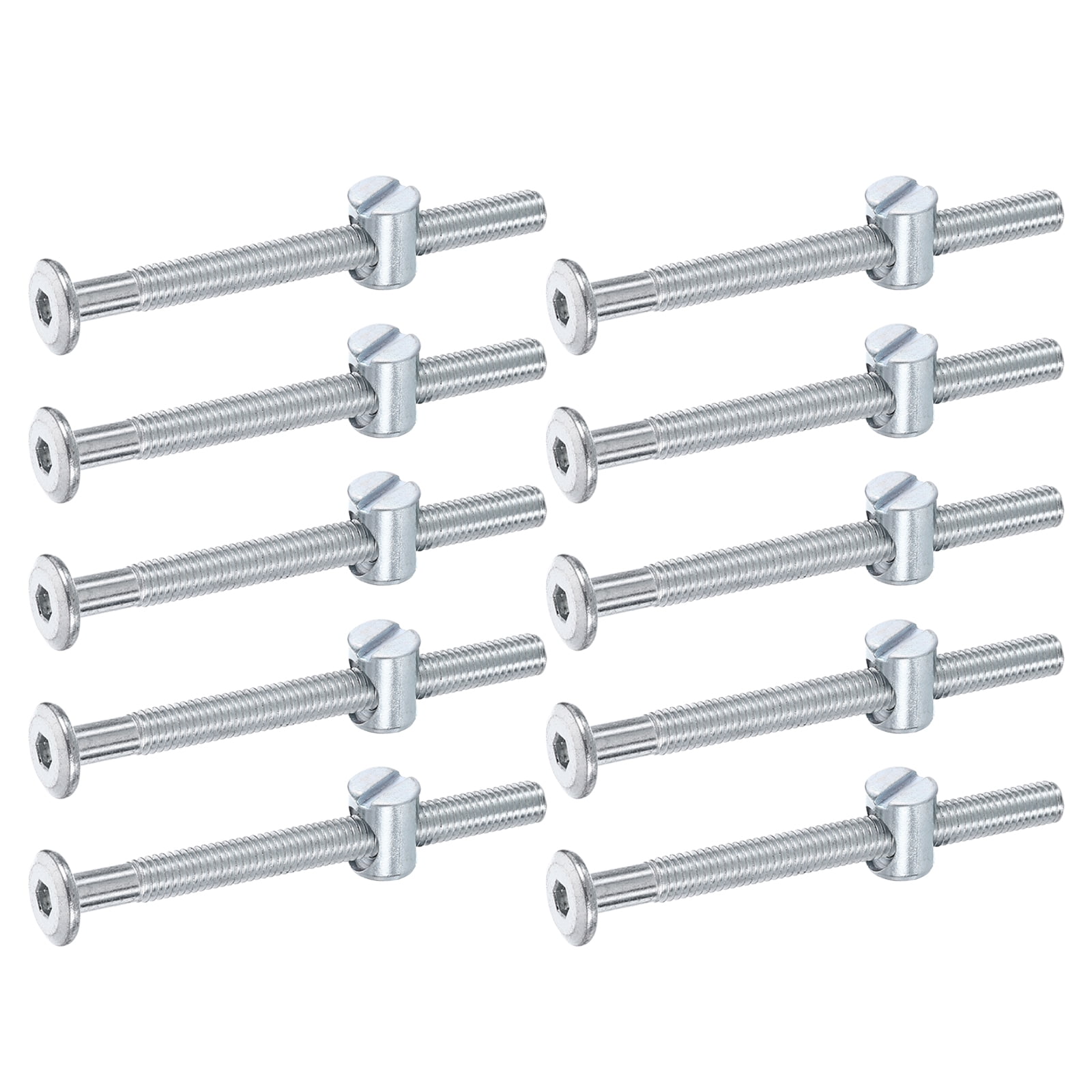 Uxcell 10 Pack Bed Frame Bolts, M6 x 70mm Hex Socket Head Screws Bolts ...