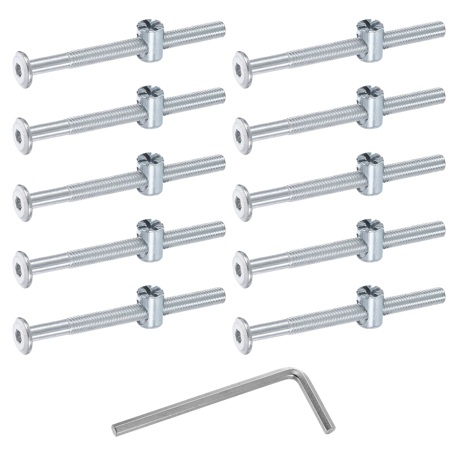 Uxcell 10 Pack Bed Frame Bolts, M6 x 75mm Hex Socket Head Screws Bolts ...