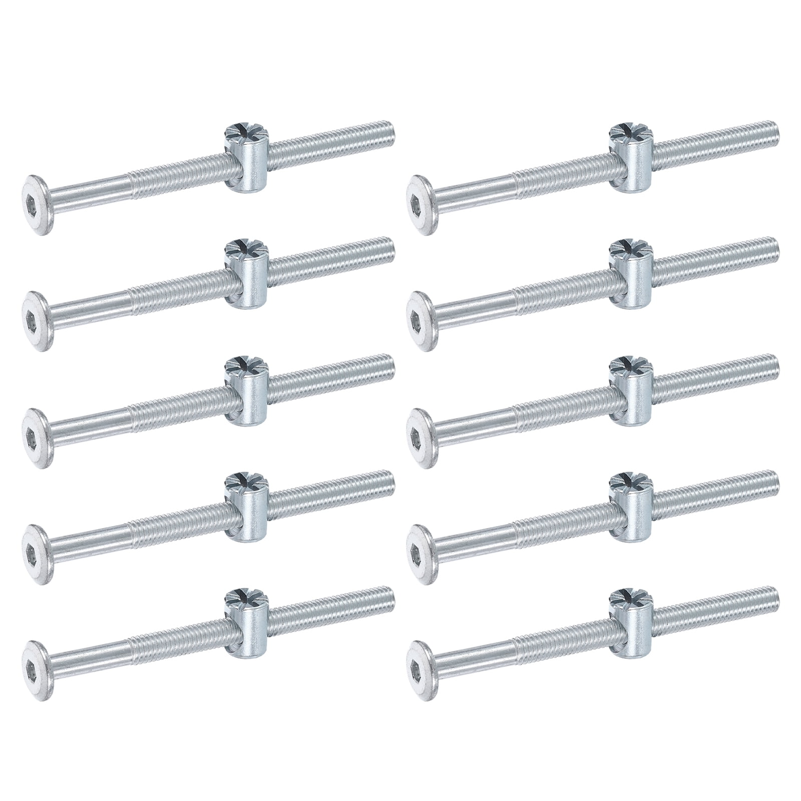 Uxcell 10 Pack Bed Frame Bolts, M6 x 80mm Hex Socket Head Screws Bolts ...