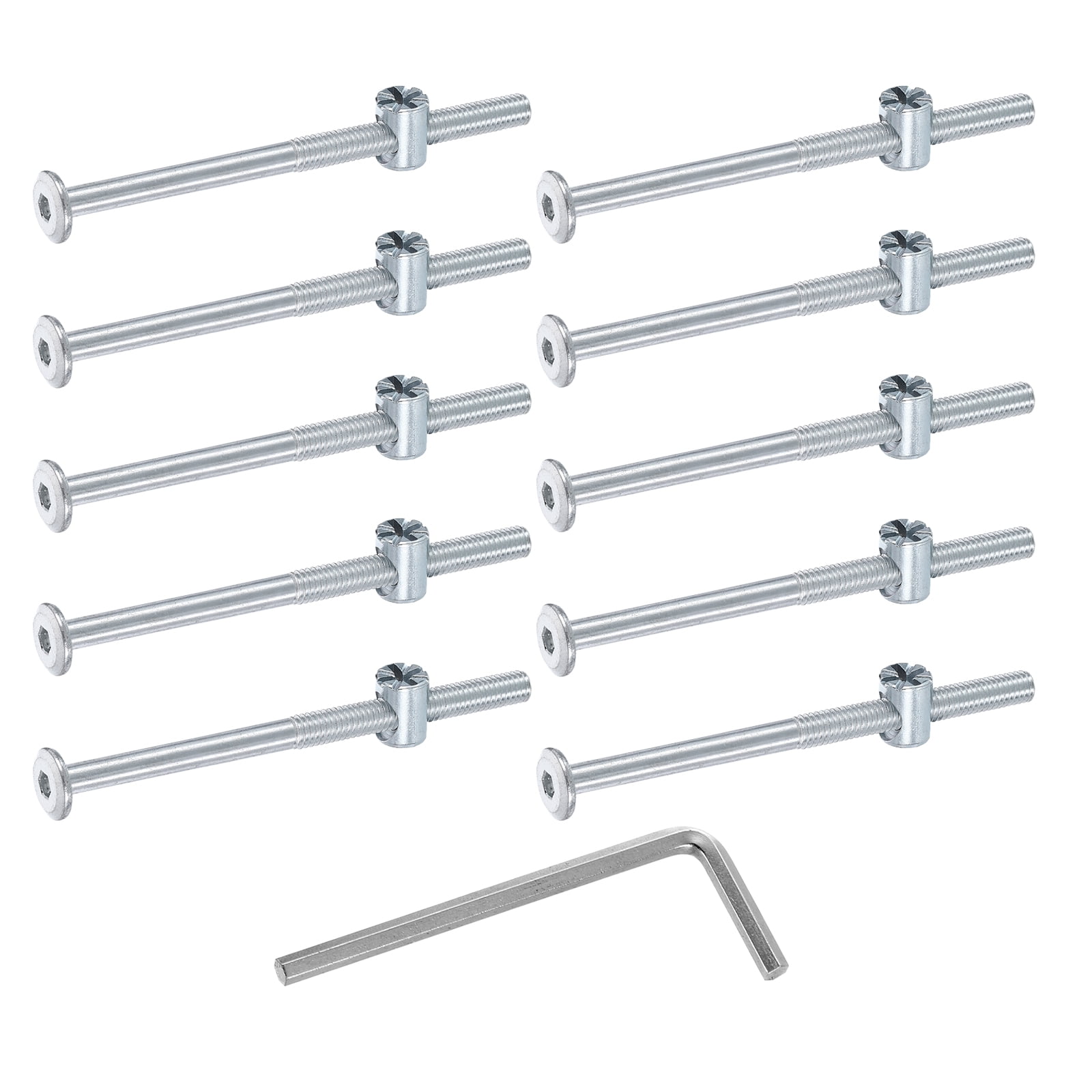 Uxcell 10 Pack Bed Frame Bolts, M6 x 90mm Hex Socket Head Screws Bolts ...