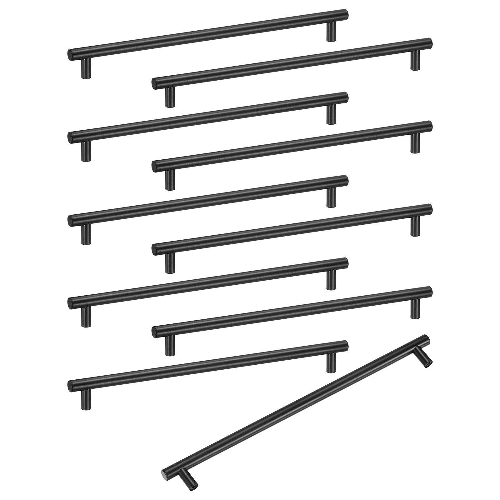Uxcell 10-Pack Cabinet Pulls Knobs, 11.8" Modern Stainless Steel T Bar ...