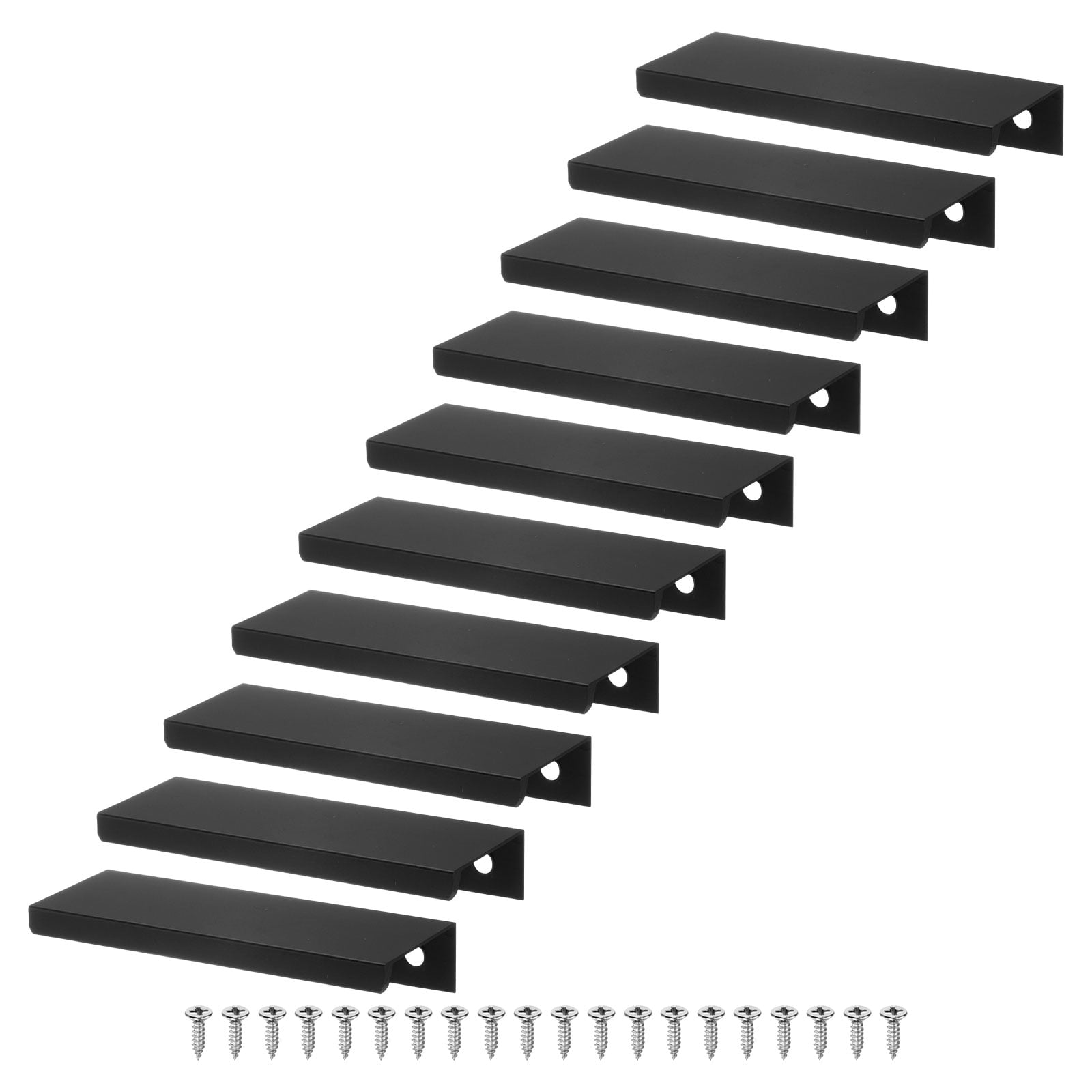 Uxcell 10-Pack Cabinets Drawers Edge Pulls, 3.15" Aluminum Drawer Edge ...