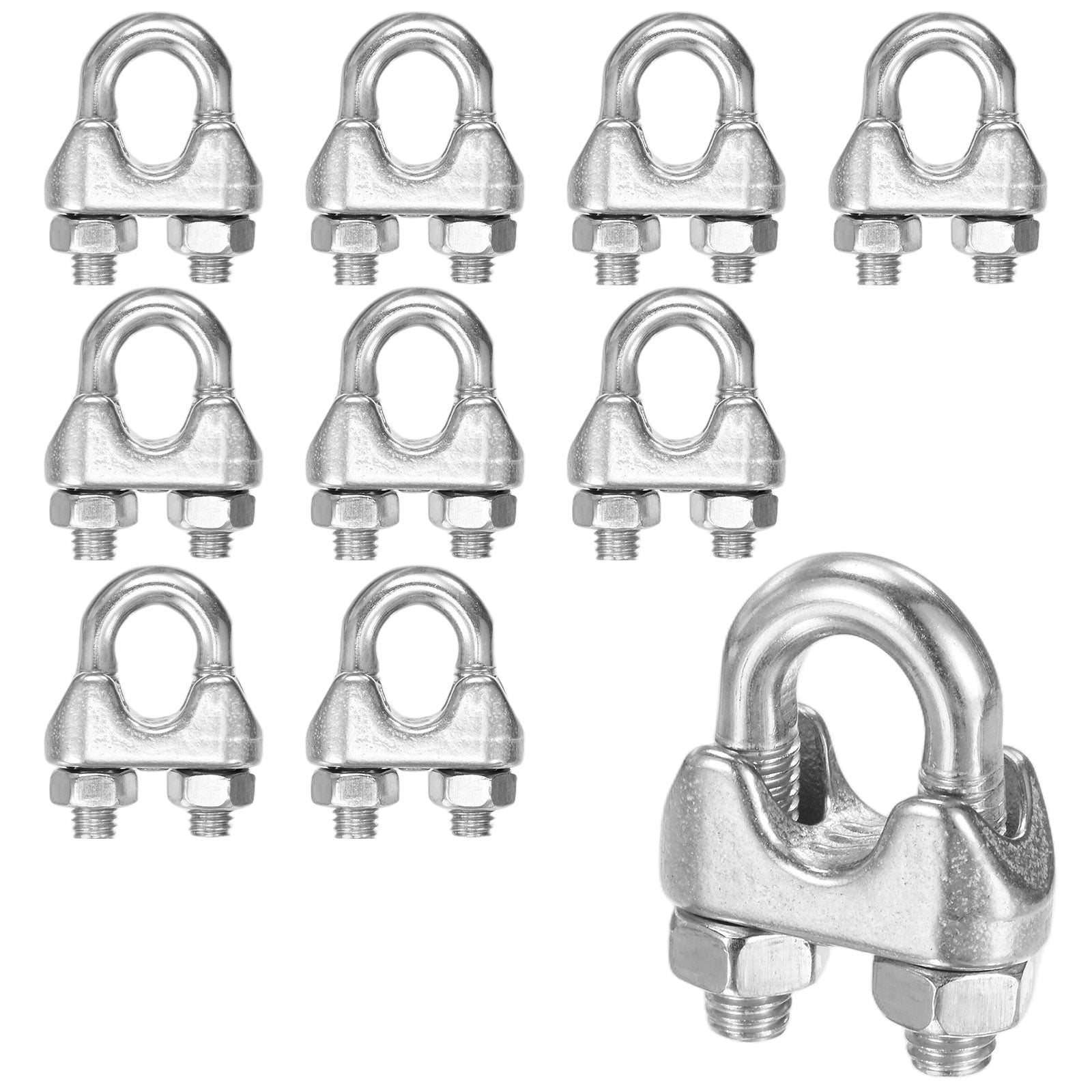 Uxcell 10-Pack Cable Clamps, M5 Stainless Steel Wire Rope Clip Thimble ...