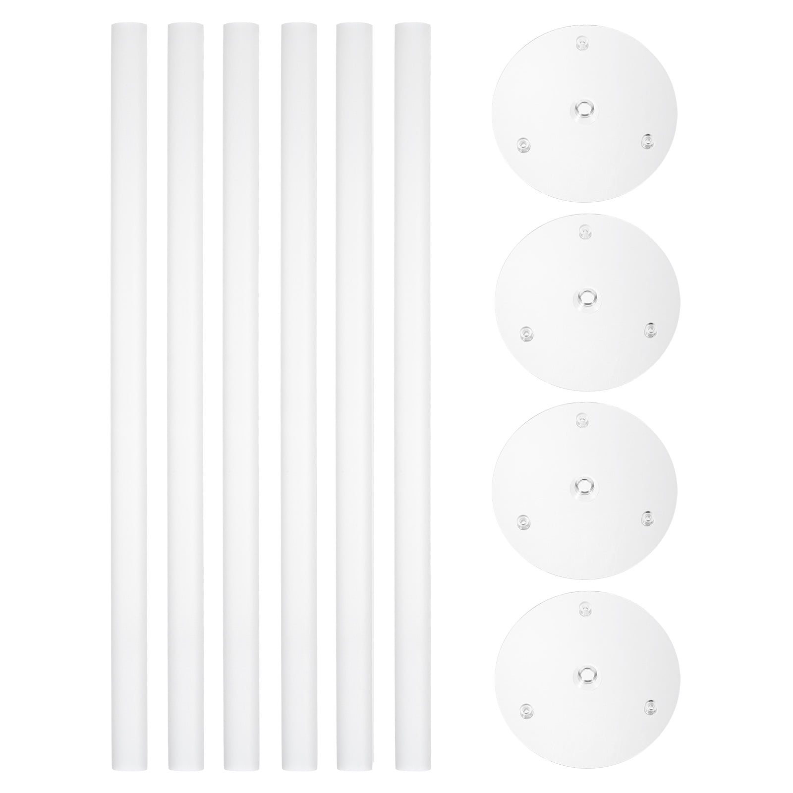 Uxcell 10 Pack Cake Dowel Rods Set, 4 Cake Separator Plates and 6 Dowel ...