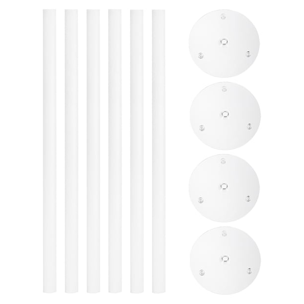 Uxcell 10 Pack Cake Dowel Rods Set, 4 Cake Separator Plates and 6 Dowel ...