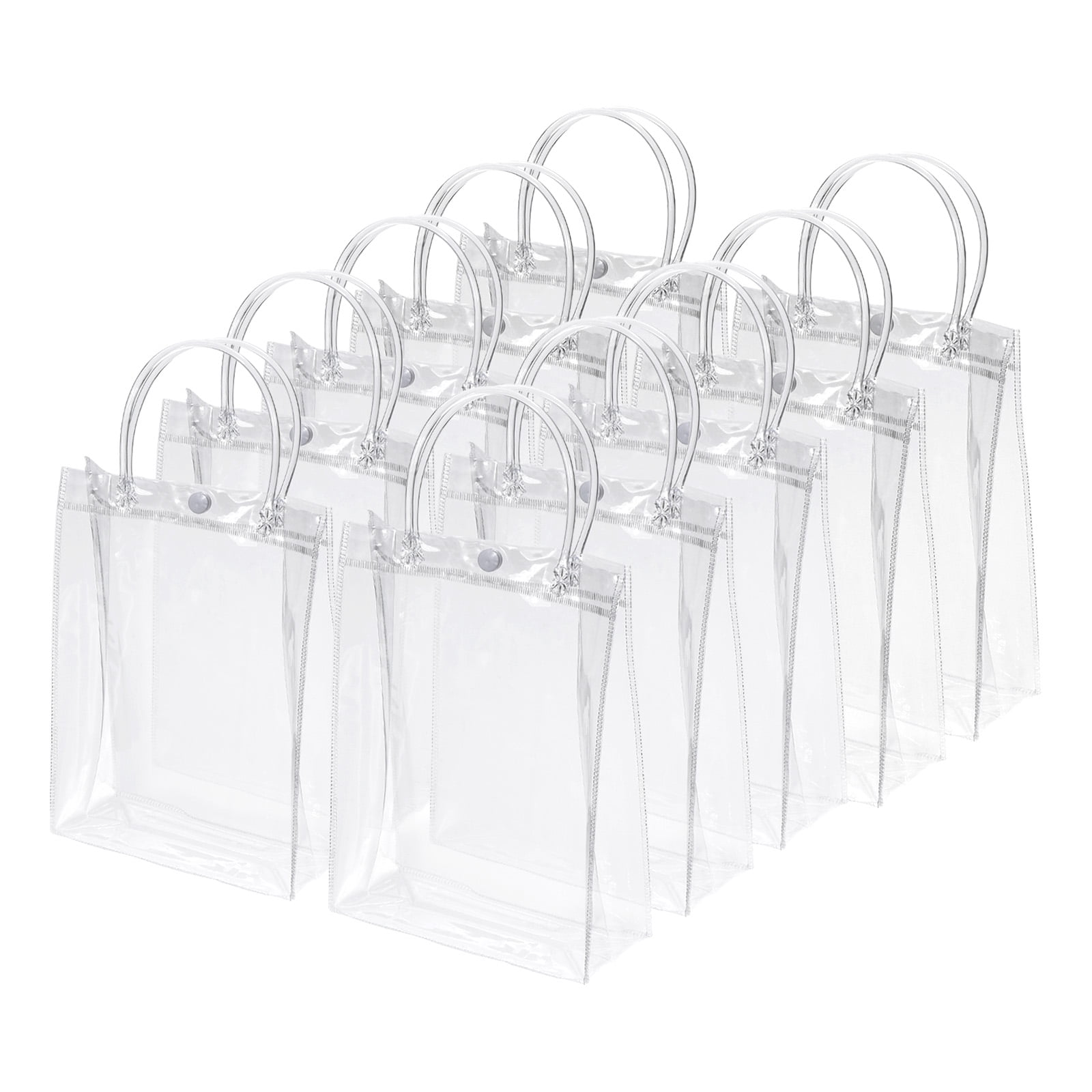 Uxcell 10 Pack Clear Gift Bags, 9" x 6.7" x 2.8" Reusable Plastic Gift ...