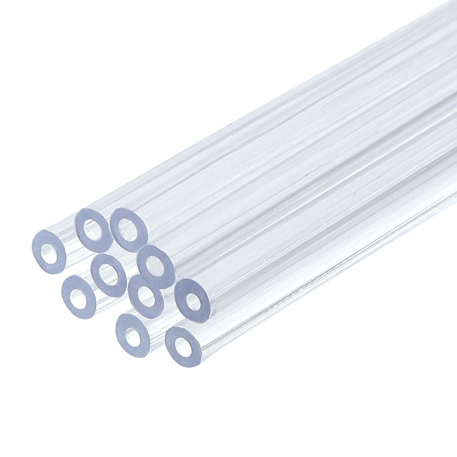 Uxcell 10 Pack Clear Plastic Rigid Tubing 1.5mm ID x 3.5mm OD, Round ...